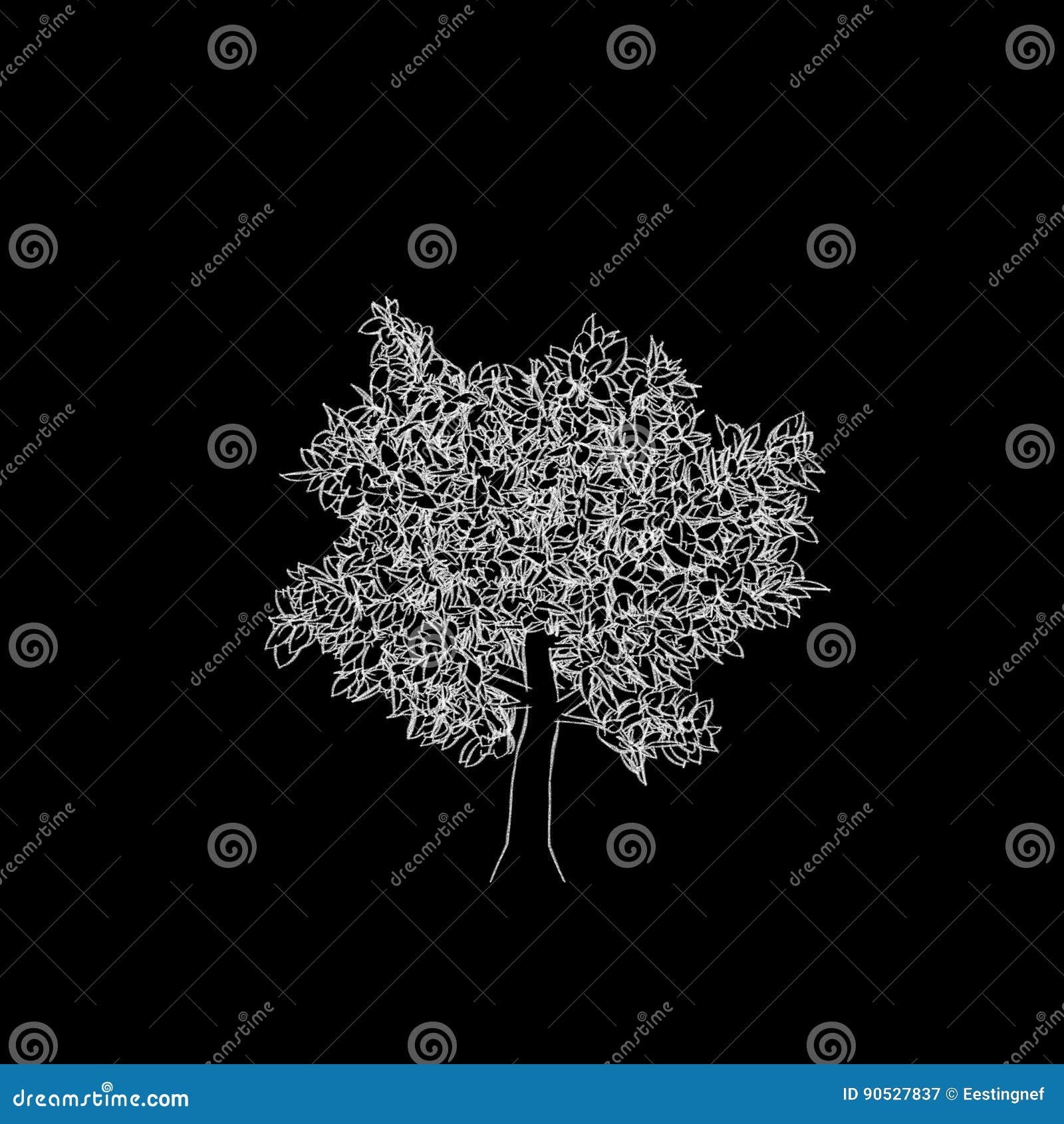 Abstract Tree. Isolated on Black Background Stock Illustration ...