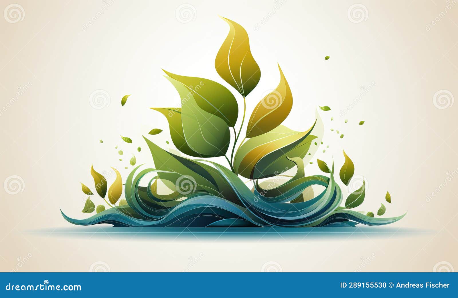 Abstract Tree with Leaves on a White Background Close-up. Stock ...