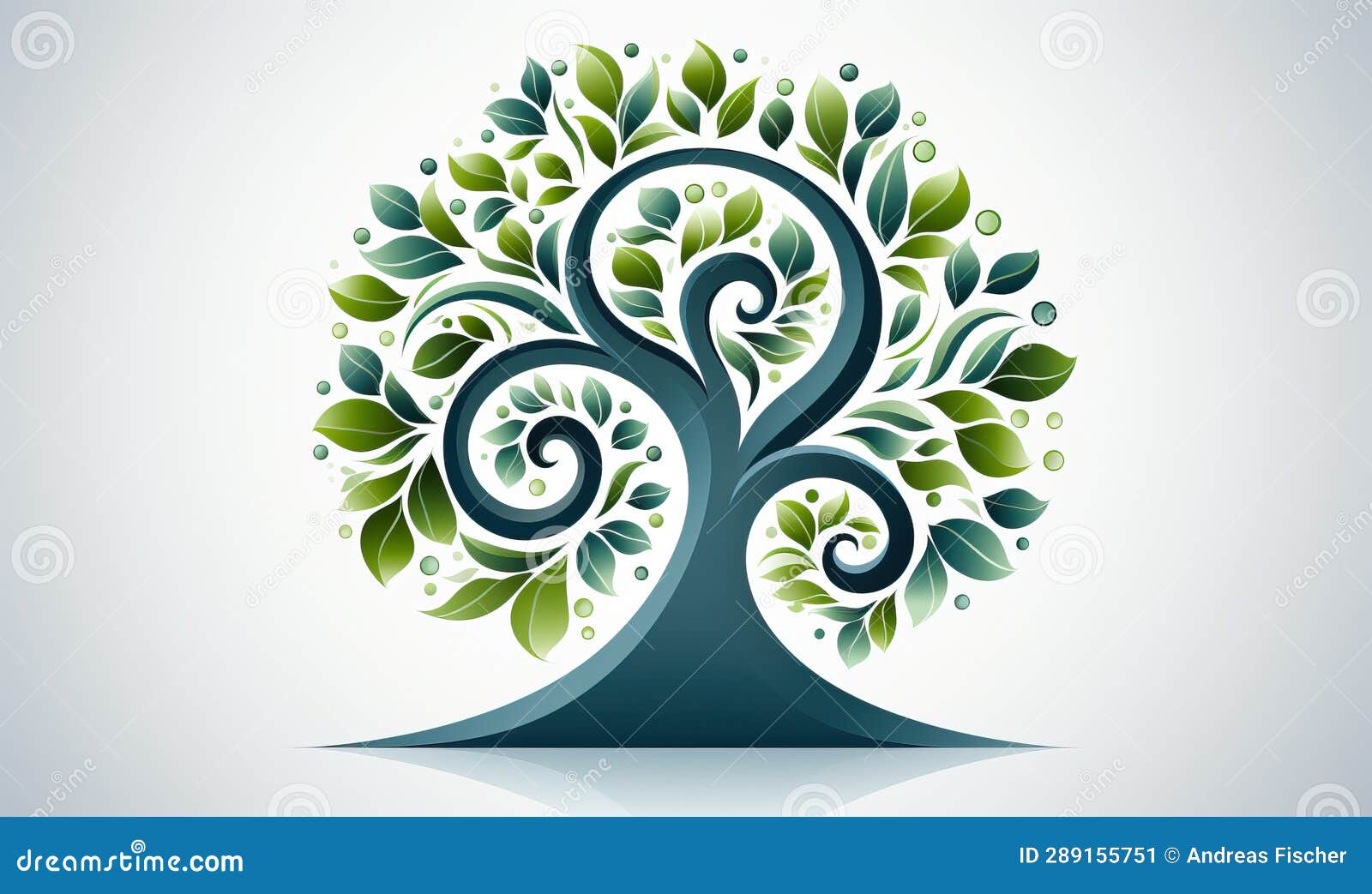 Abstract Tree with Leaves on a White Background Close-up. Stock ...