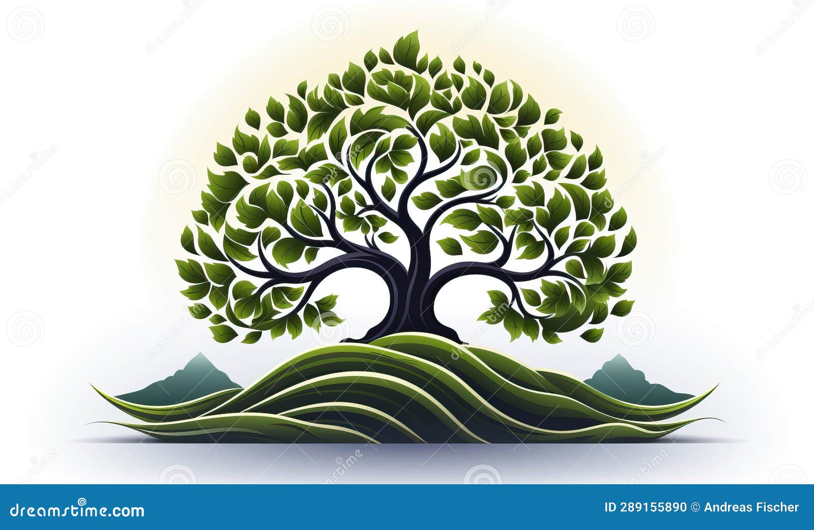 Abstract Tree with Leaves on a White Background Close-up. Stock Photo ...