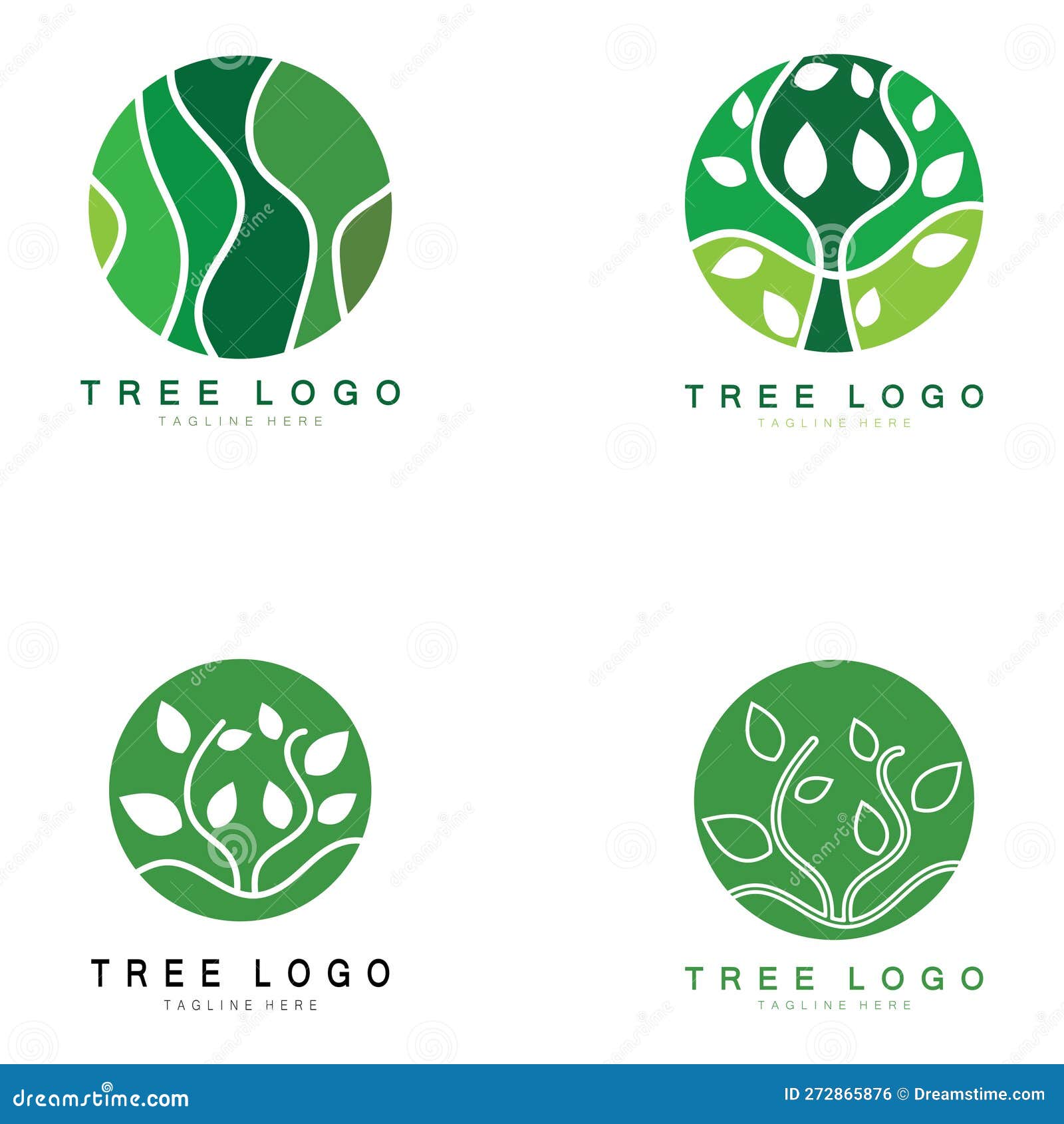 Abstract Tree Logo for Forest and Park Nature.with a Combination of ...
