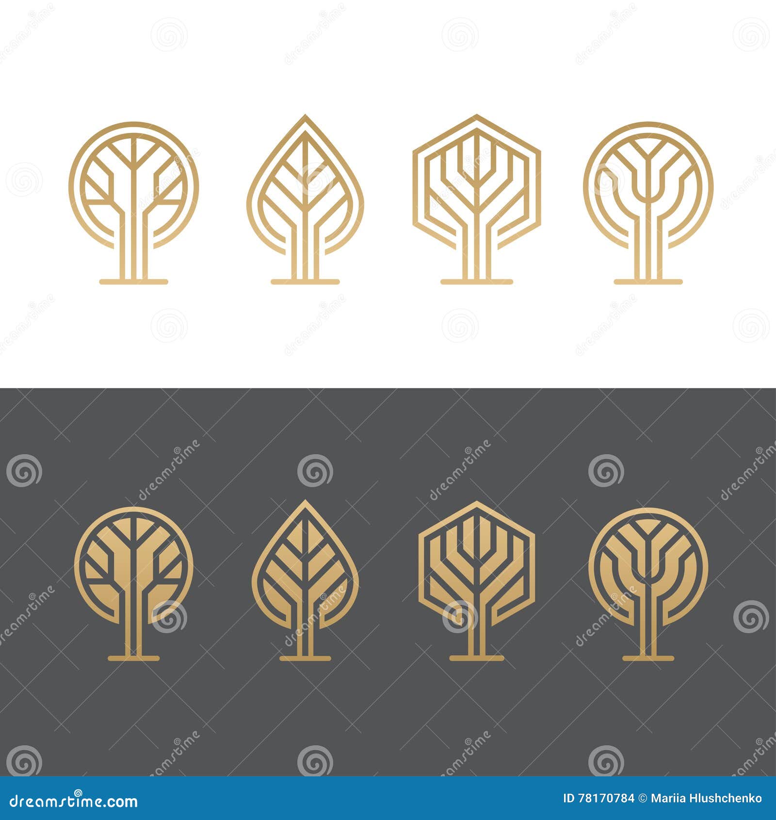 Abstract tree logos stock vector. Illustration of leaf - 78170784