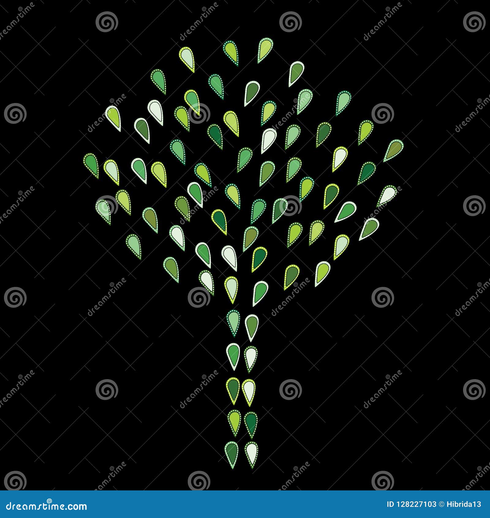 Abstract Tree Made of Stylized Leaves Stock Vector - Illustration of ...
