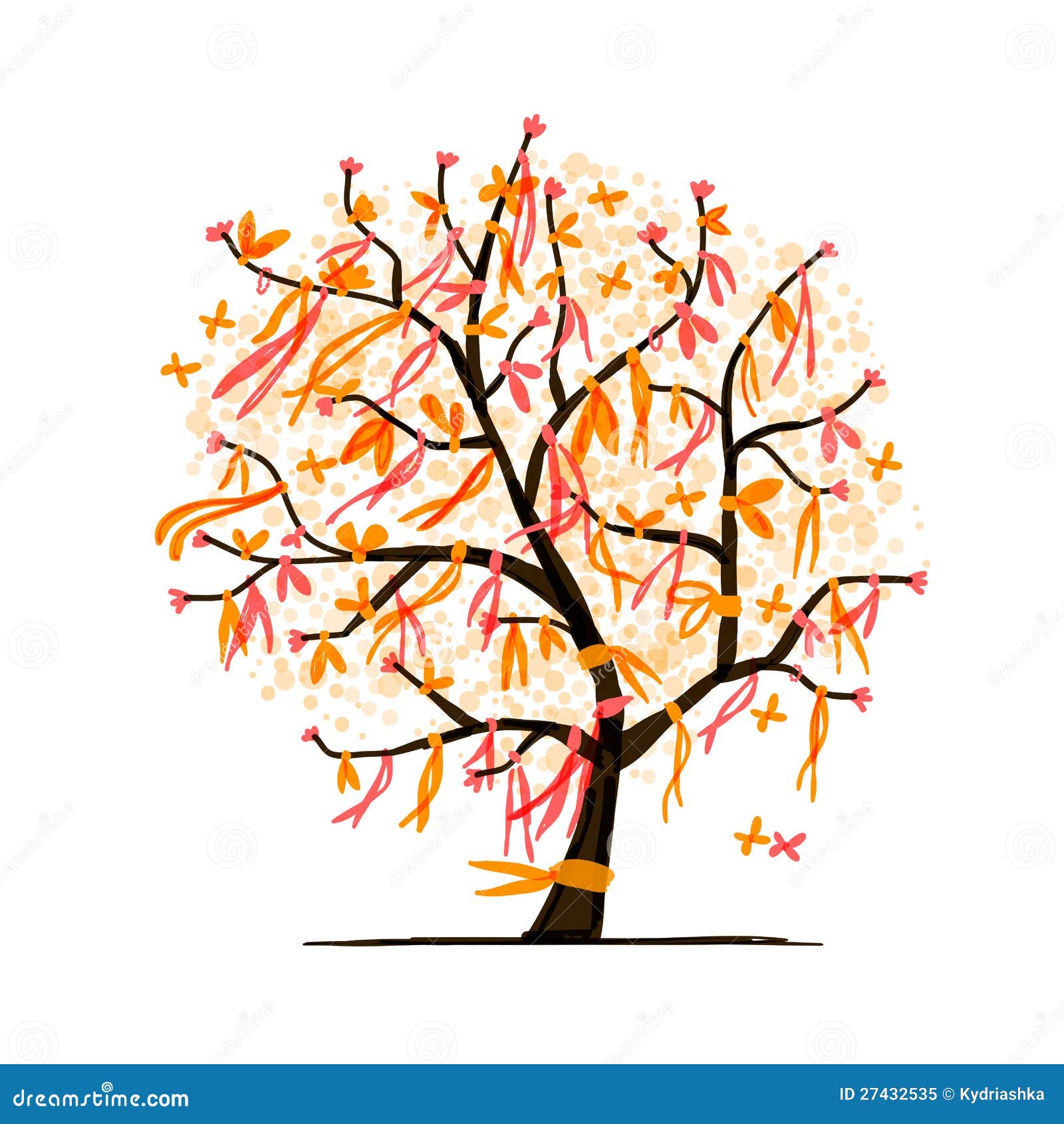 Abstract Tree with Ribbons for Your Design Stock Illustration ...