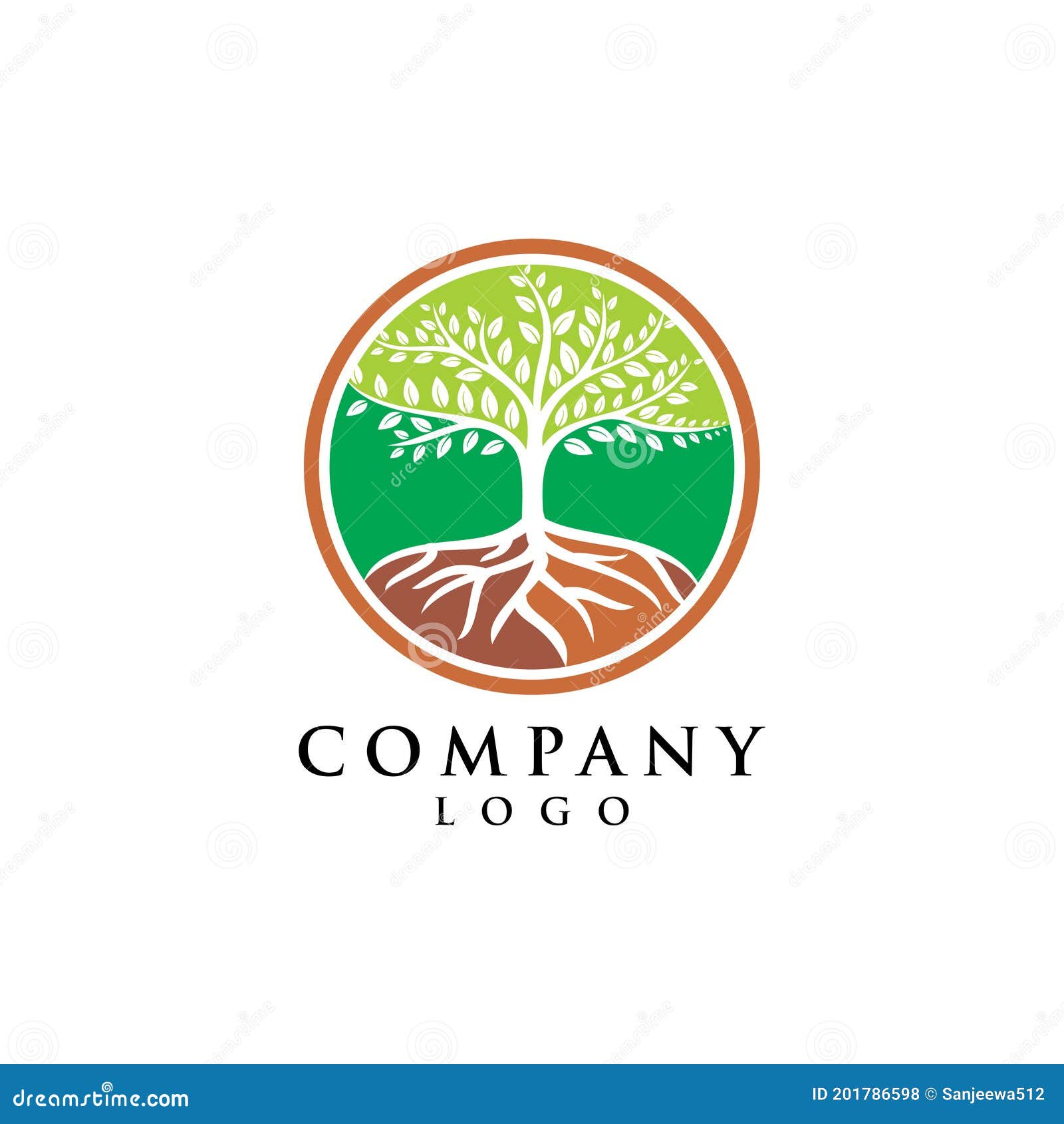 Abstract Tree and Roots Logo Design Vector Stock Vector - Illustration ...