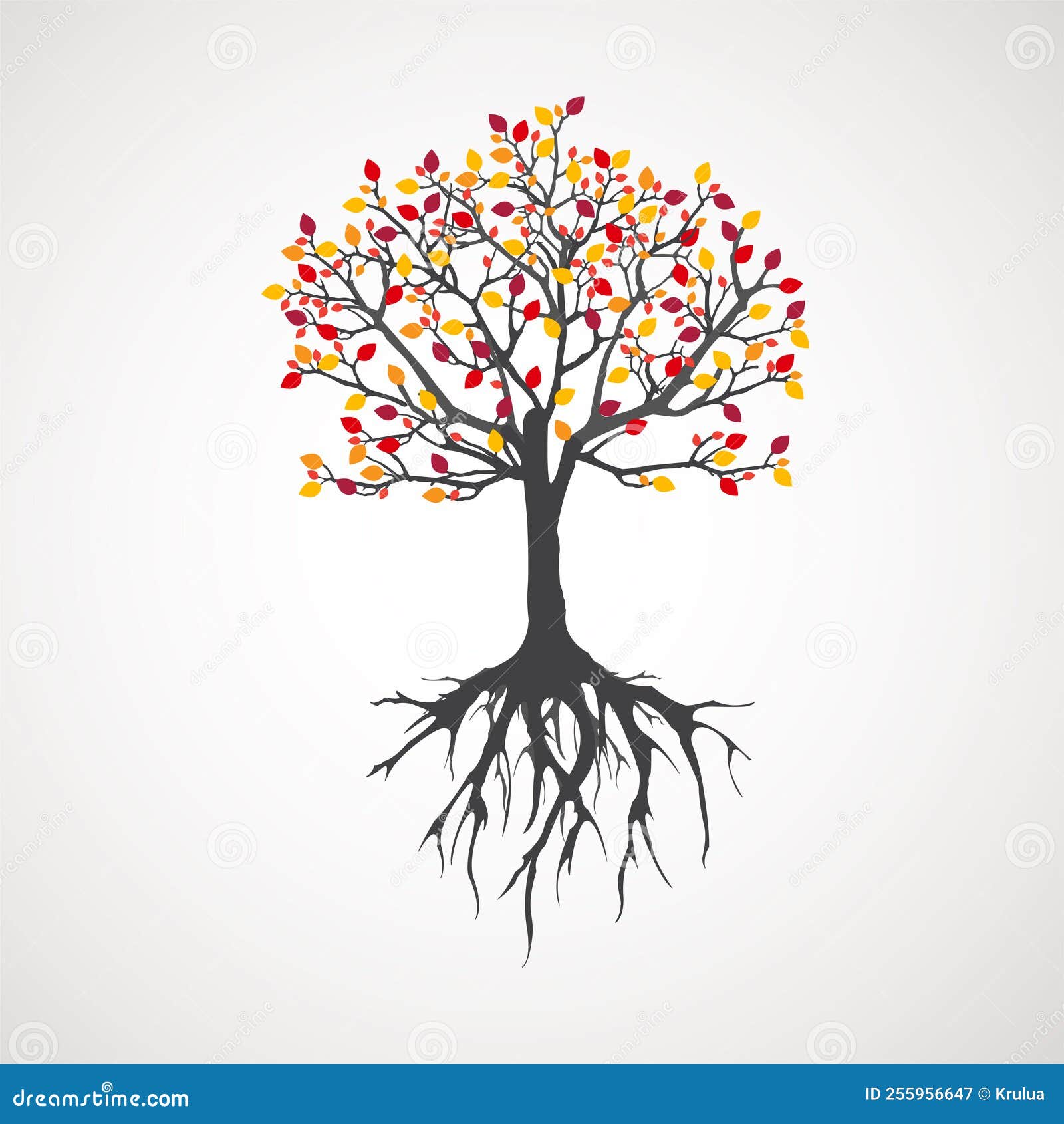 Abstract Tree with Roots. Plant in Garden Stock Vector - Illustration ...