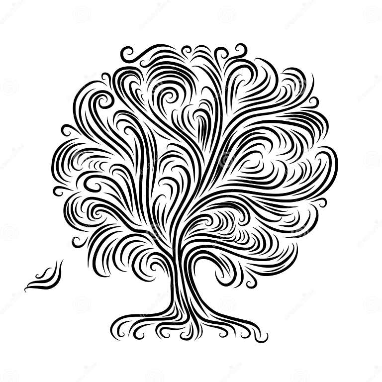 Abstract Tree with Roots for Your Design Stock Vector - Illustration of ...