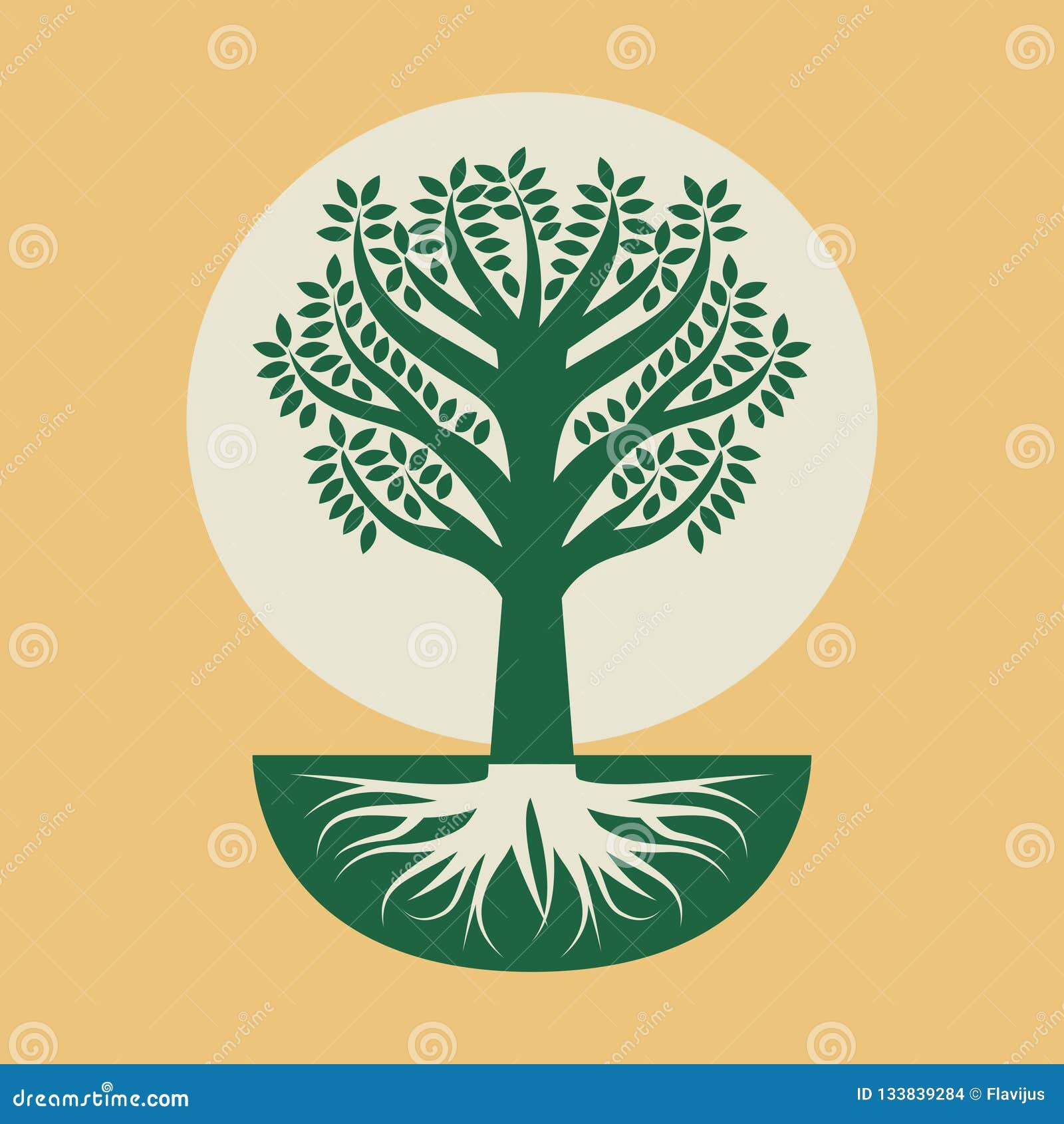 Abstract Tree Sign or Symbol Stock Vector - Illustration of green, icon ...