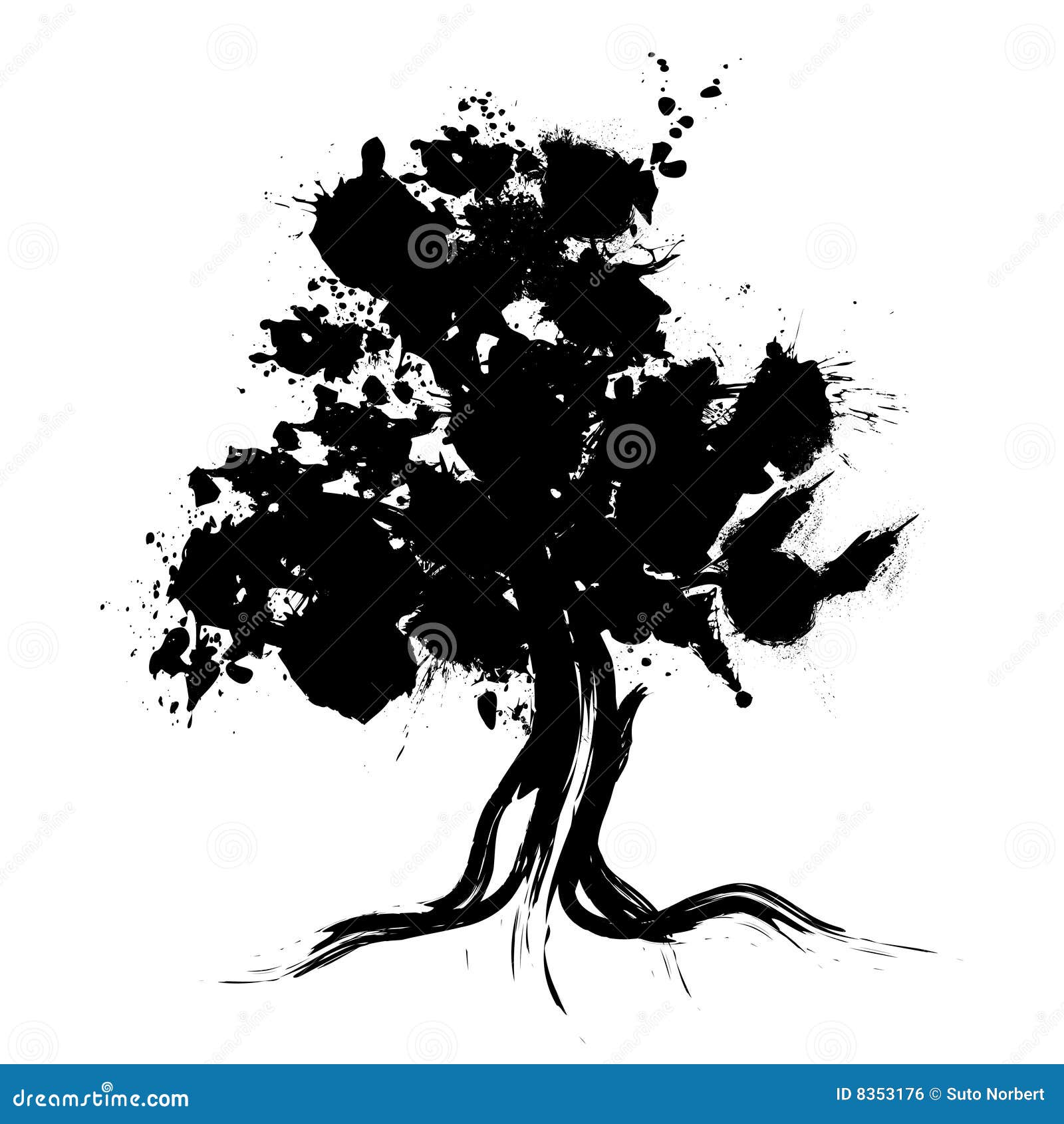 Abstract tree silhouette stock illustration. Illustration of flora ...