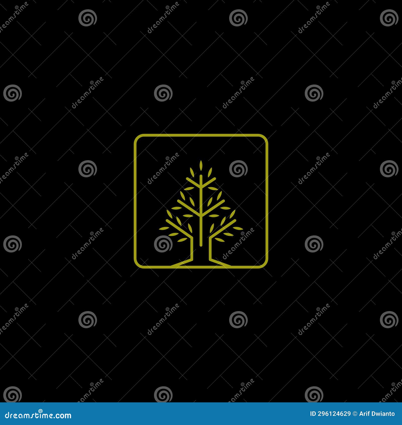 Abstract Tree Simple Lines Logo Ideas Stock Illustration - Illustration ...