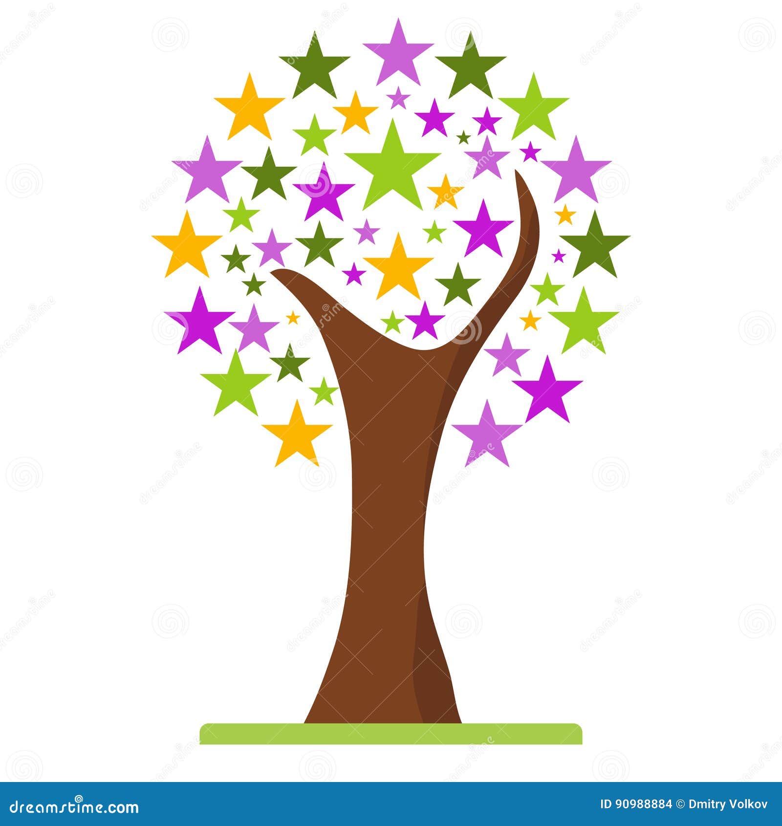Abstract tree with stars stock vector. Illustration of decorative ...
