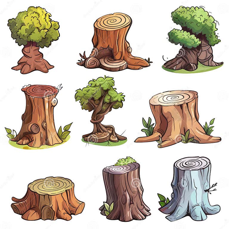 Abstract Tree Stumps: Different Tree Stump Profiles, Each Showcasing ...