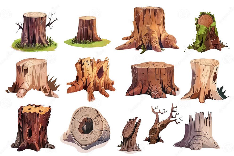 Abstract Tree Stumps: Different Tree Stump Profiles, Each Showcasing ...