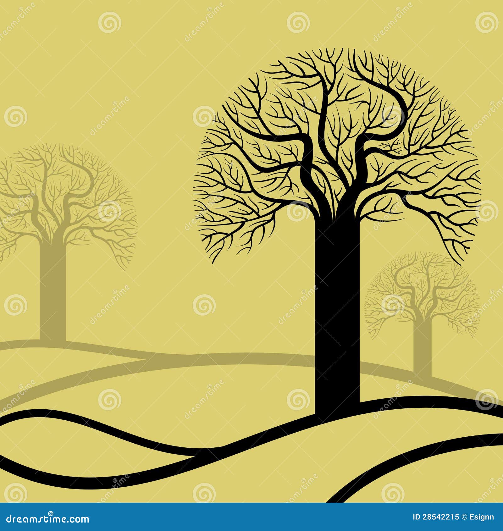 Abstract Tree, Symbol of Nature Stock Vector - Illustration of blot ...