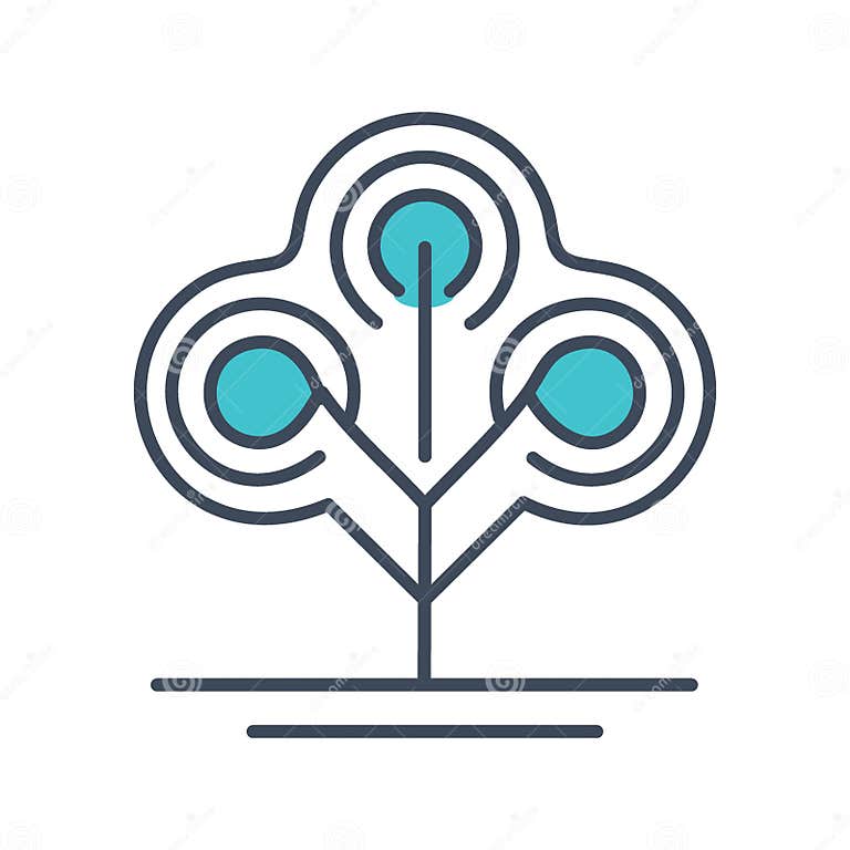 Abstract Tree with Three Branches and Circles. this Abstract Image ...