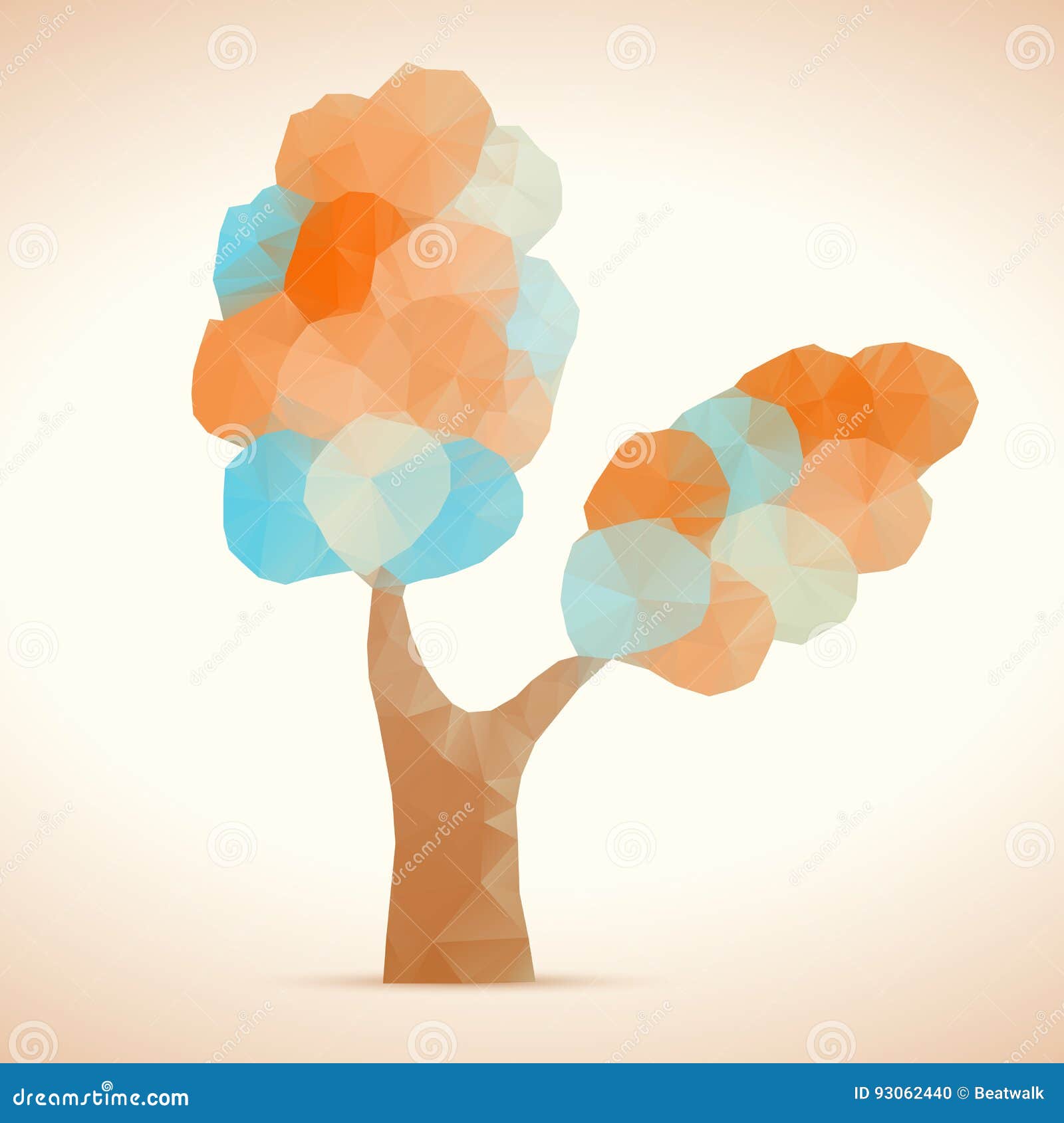 Abstract tree of triangles stock vector. Illustration of origami - 93062440