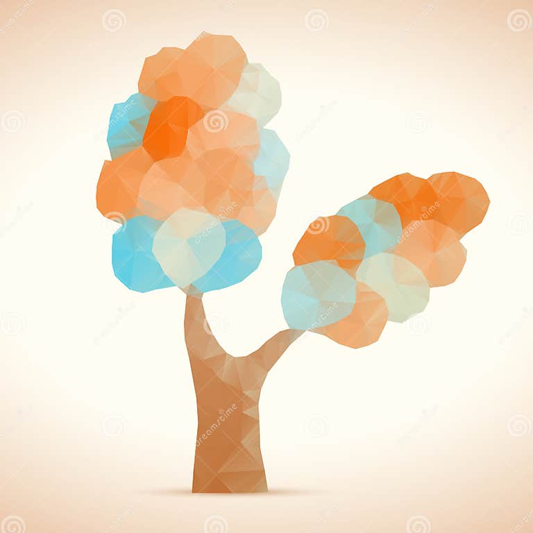 Abstract tree of triangles stock vector. Illustration of origami - 93062440