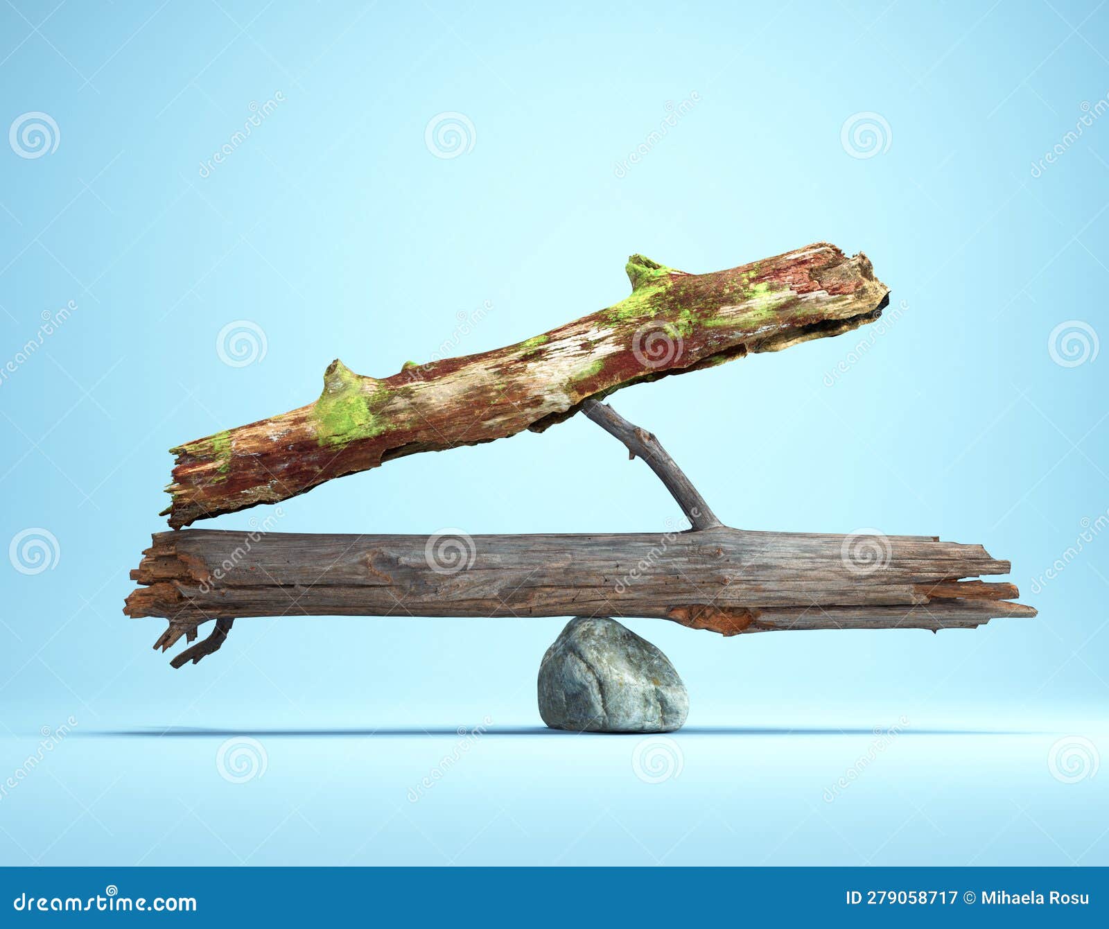 Abstract Tree Trunks Equilibrium Stock Illustration - Illustration of ...
