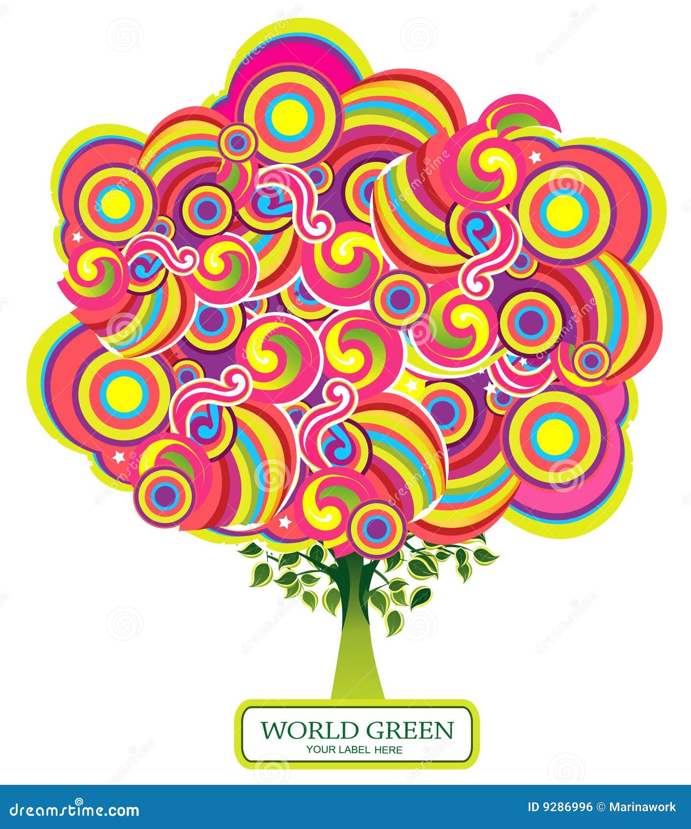 An Abstract Tree on a White Background. Stock Illustration ...