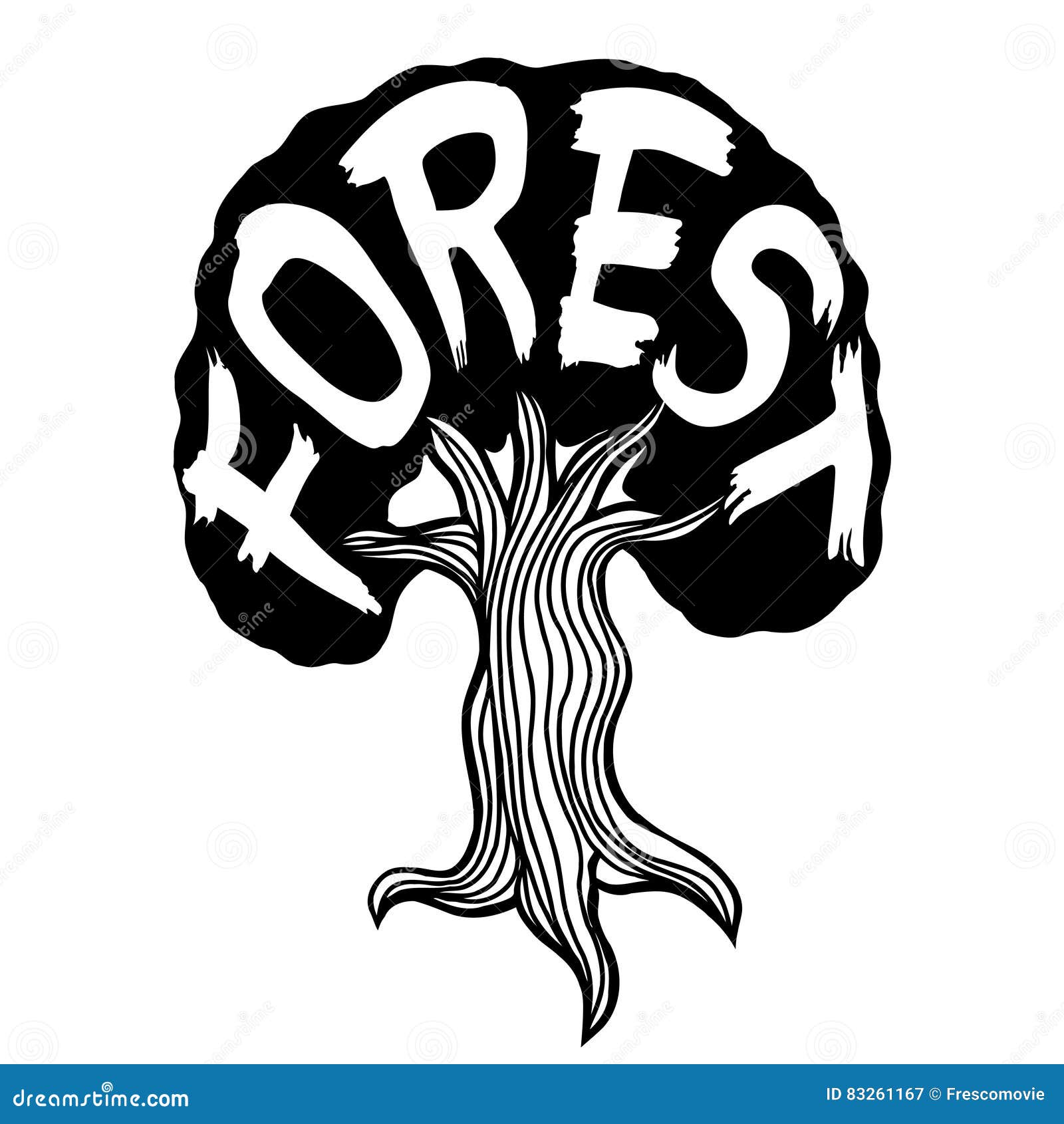 Abstract Tree with Word Forest Stock Vector - Illustration of land ...