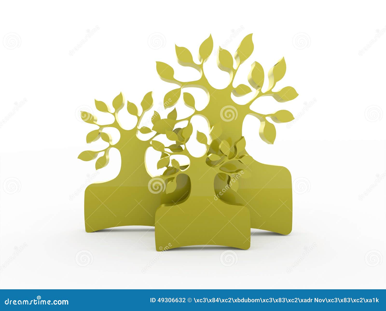 Abstract Trees Concept Rendered Isolated Stock Illustration ...