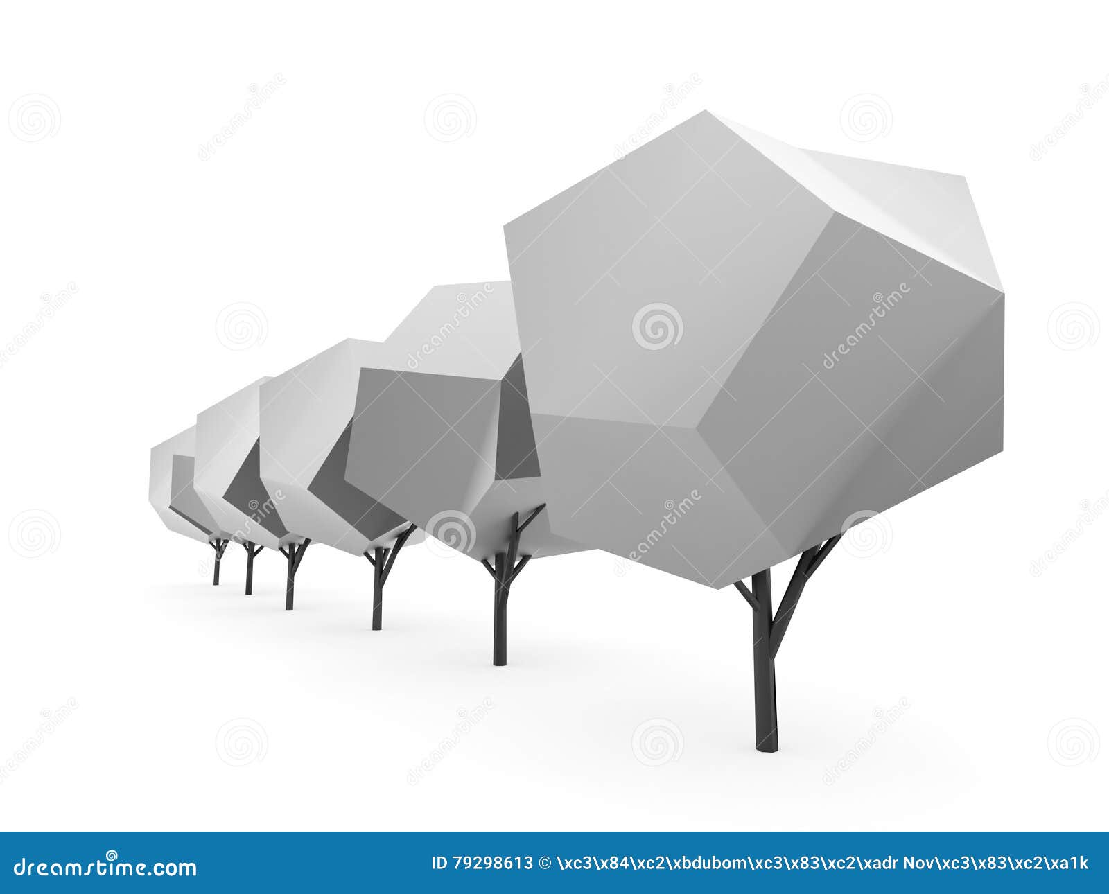 Abstract Trees Concept Rendered on White Background Isolated Stock ...