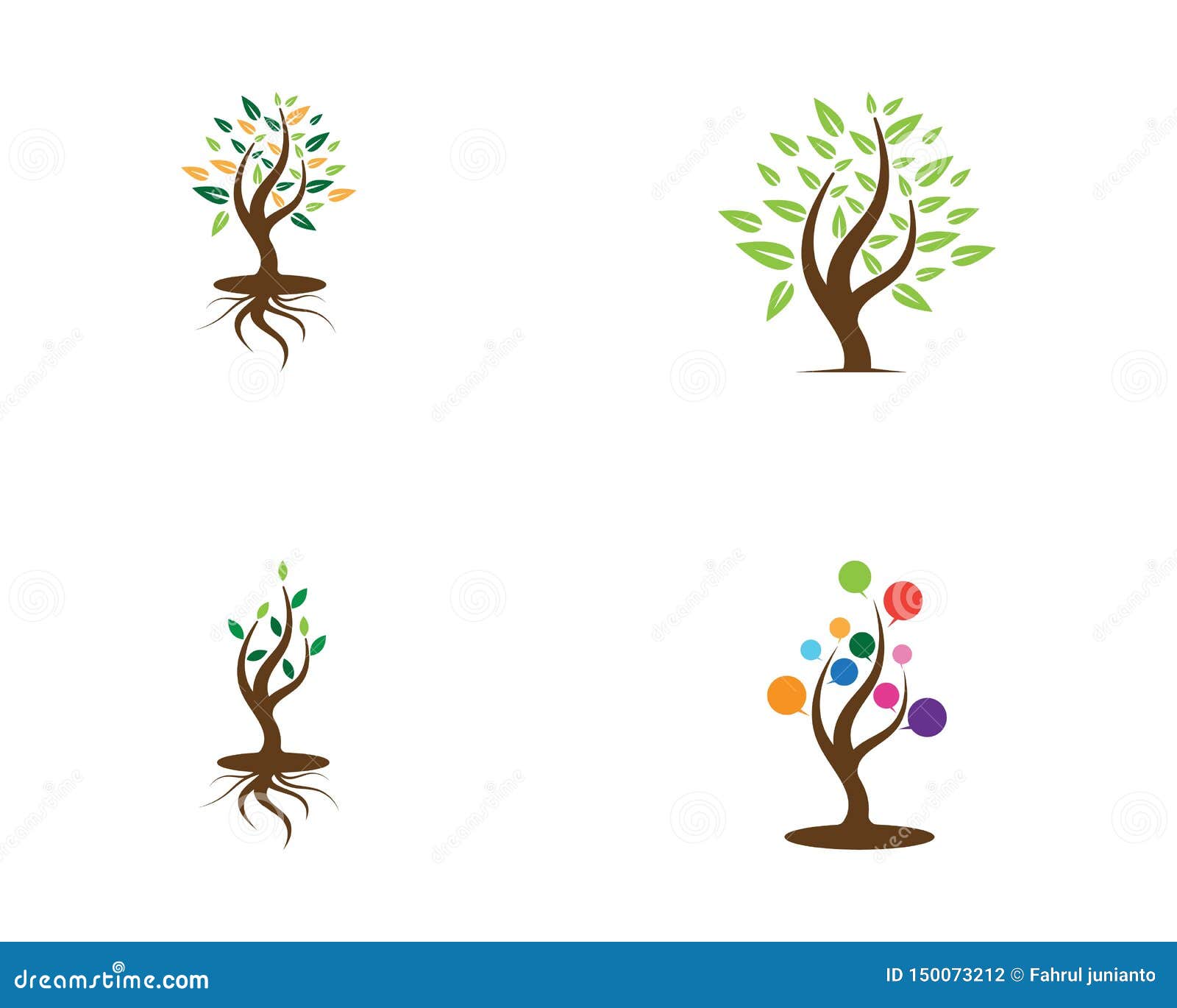 Abstract Trees Icon Logo Vector Illustration Stock Vector ...