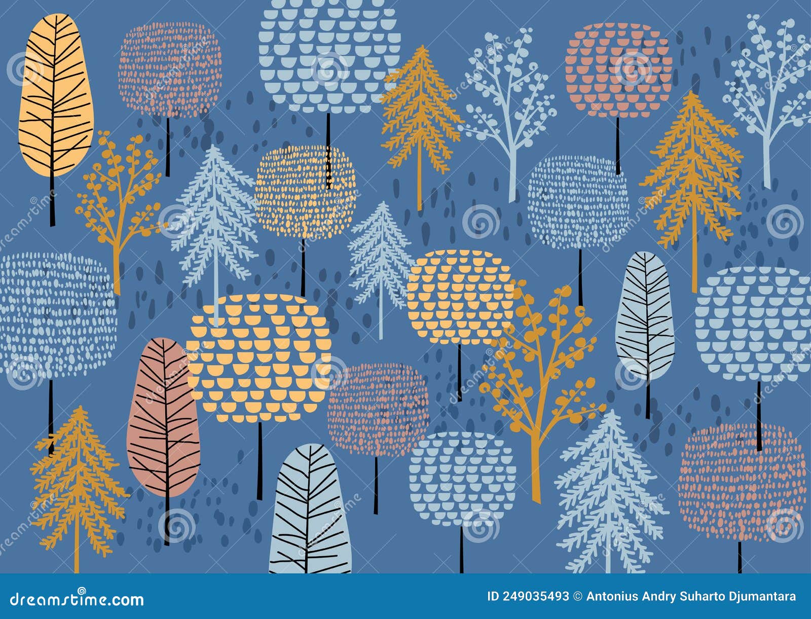 Abstract Trees Pattern with Forest Background Stock Vector ...