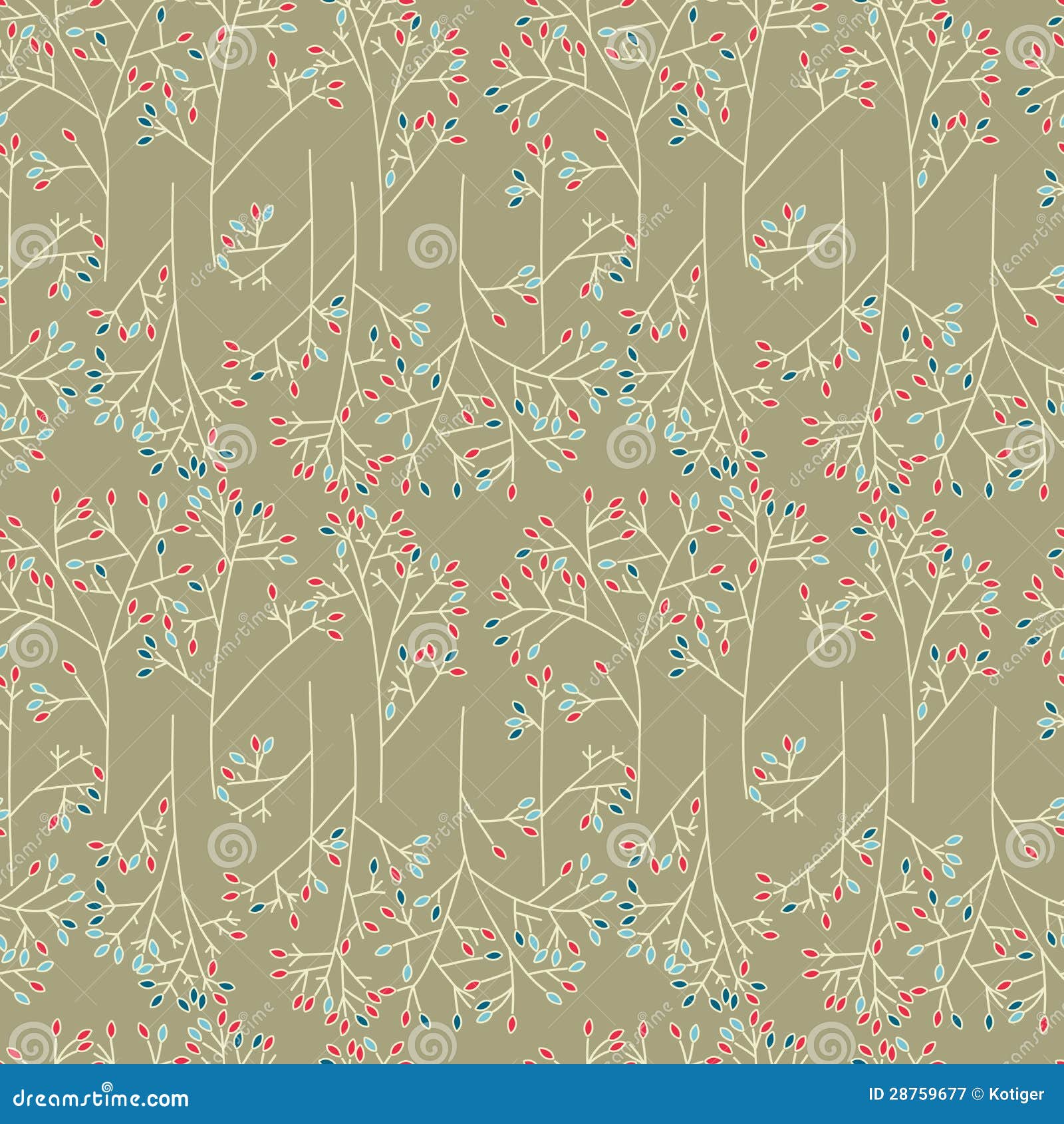 Abstract Trees Seamless Pattern Background Stock Vector - Illustration ...