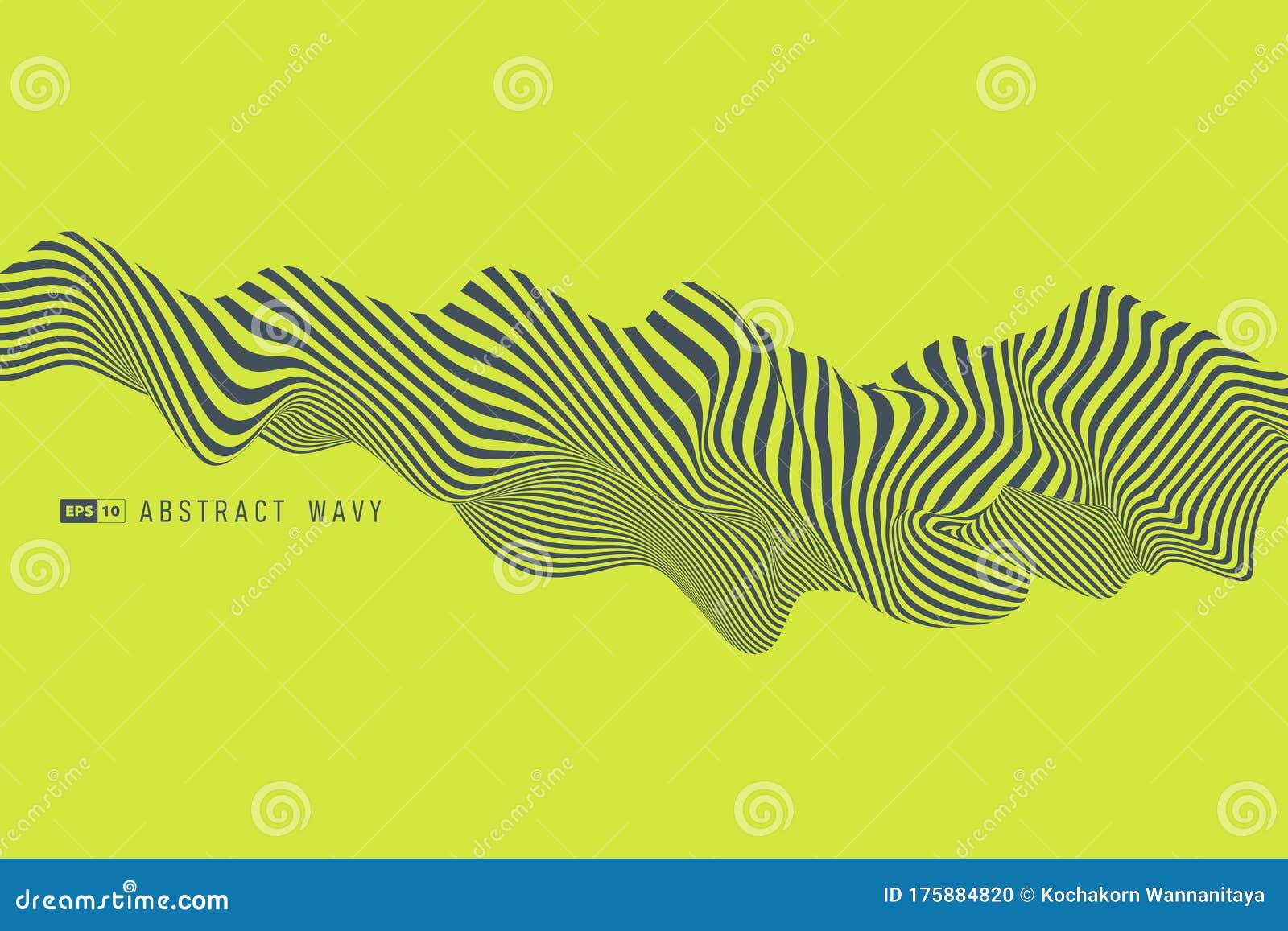 Abstract Trendy Green Wavy Pattern Design Artwork Background ...