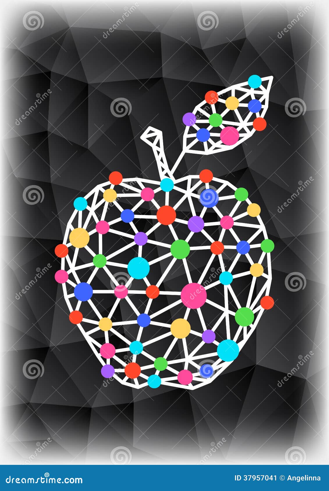 Abstract Triangle Apple with Background Stock Vector - Illustration of ...