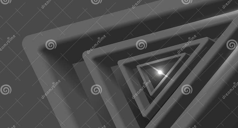 Abstract Triangle Background. 3D Empty Composed in Each Other Triangles ...