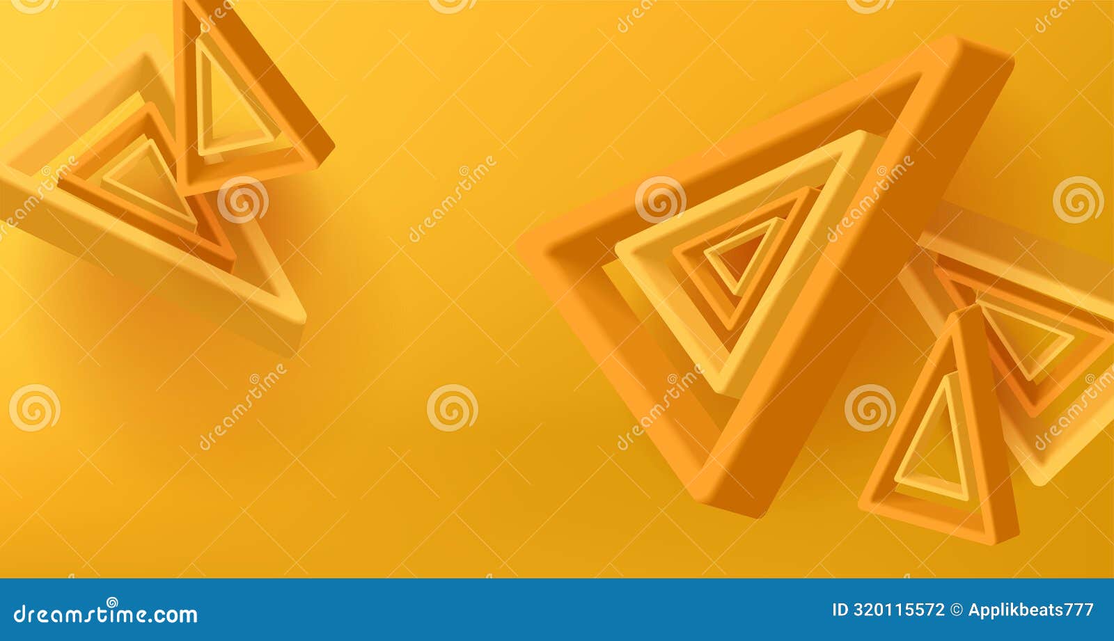 Abstract Triangle Background. 3D Empty Composed in Each Other Triangles ...