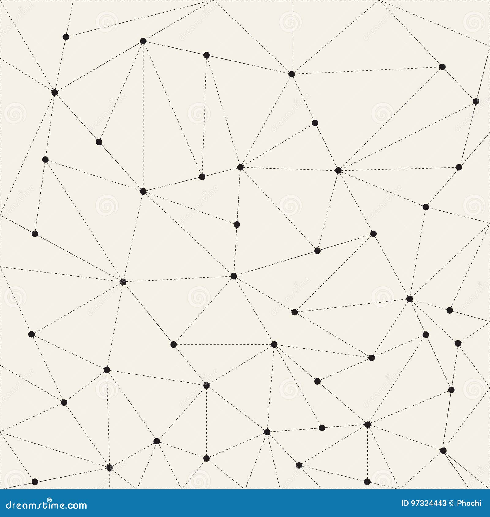 Abstract Triangle Background, Dots Connected With Dashed Lines, Stock ...