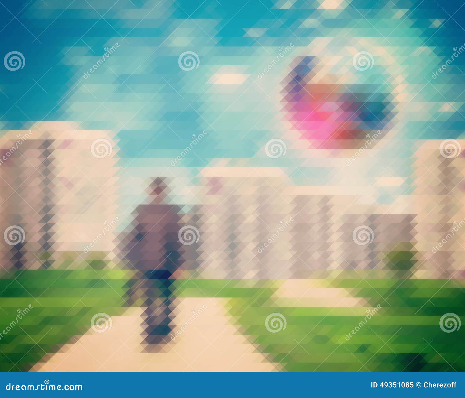 Abstract Triangle Background with Man Approaching Stock Image - Image ...