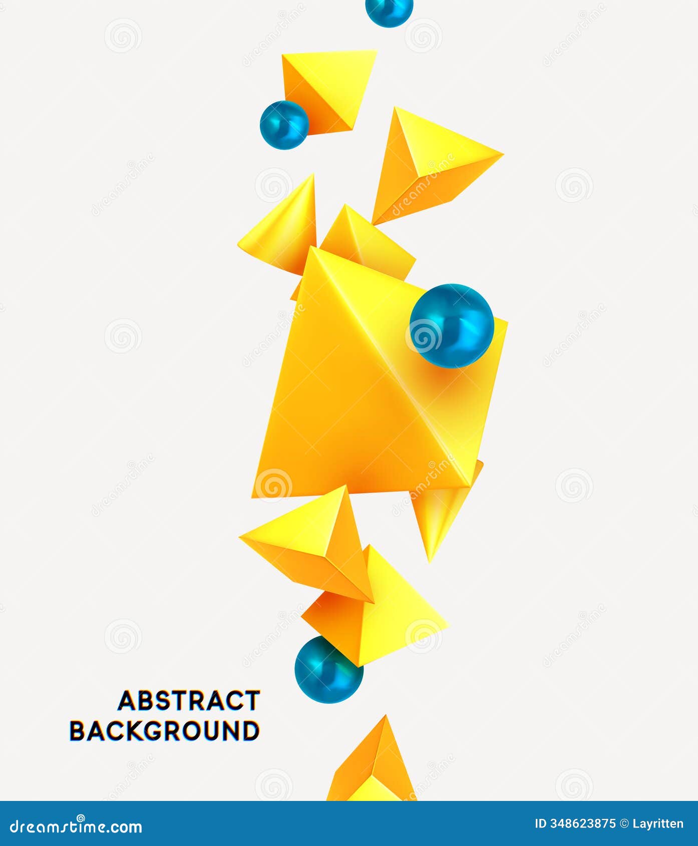 Abstract Triangle Background. Modern Minimal Design with Yellow Pyramid ...