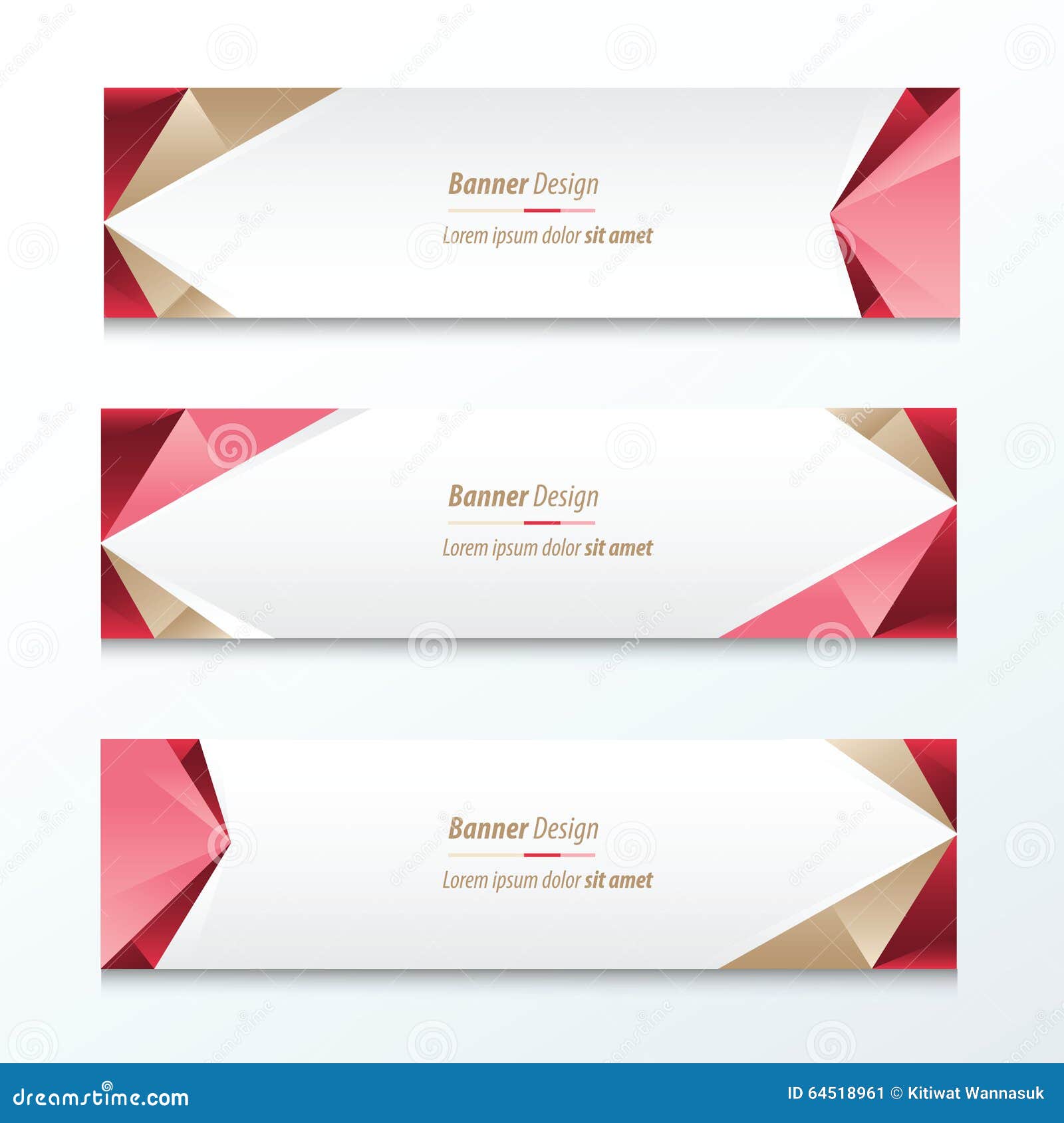 Abstract Triangle Banner Brown, Pink, Red Stock Vector - Illustration ...