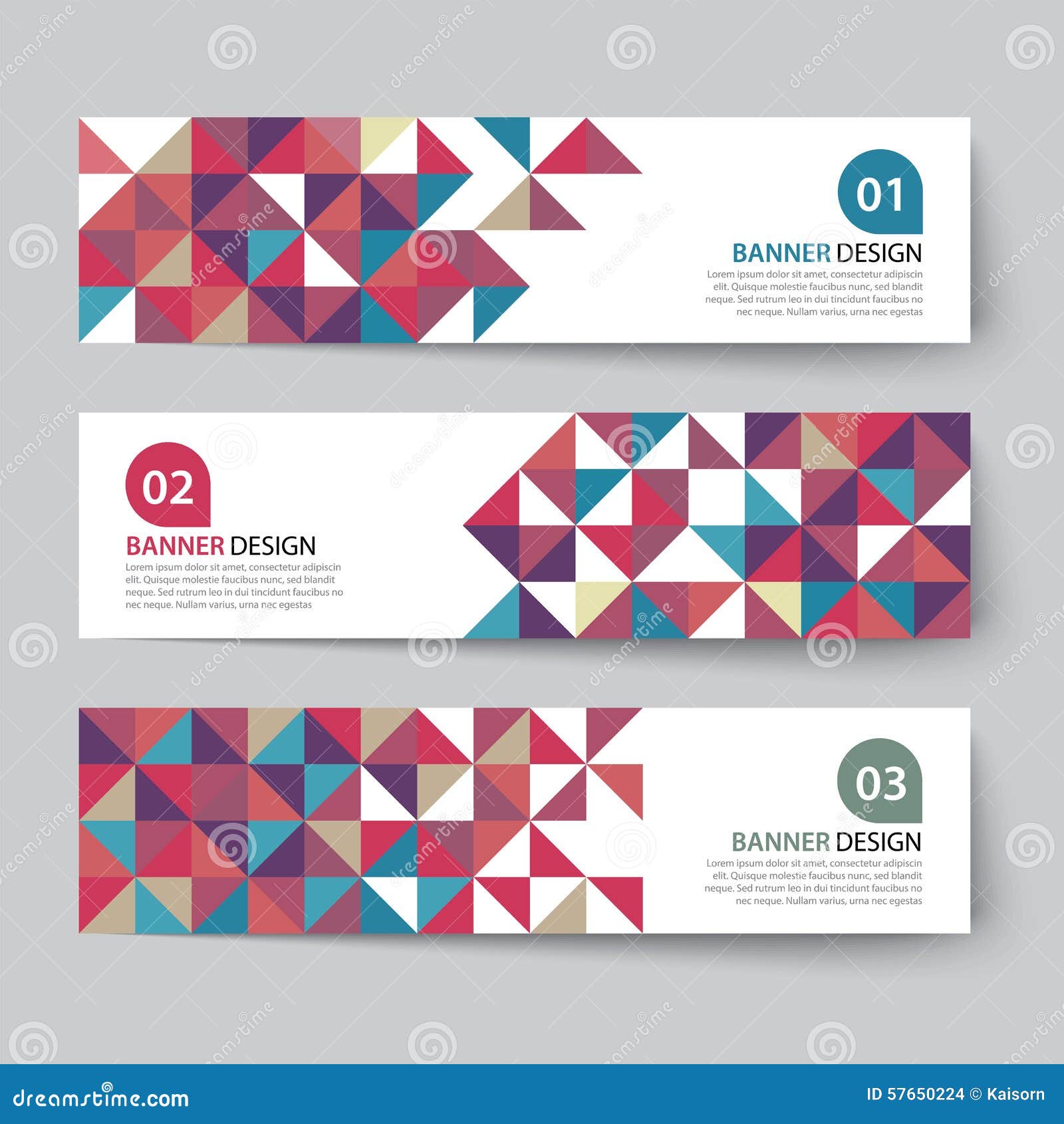 Abstract Triangle Banner Flat Design Stock Vector - Illustration of ...
