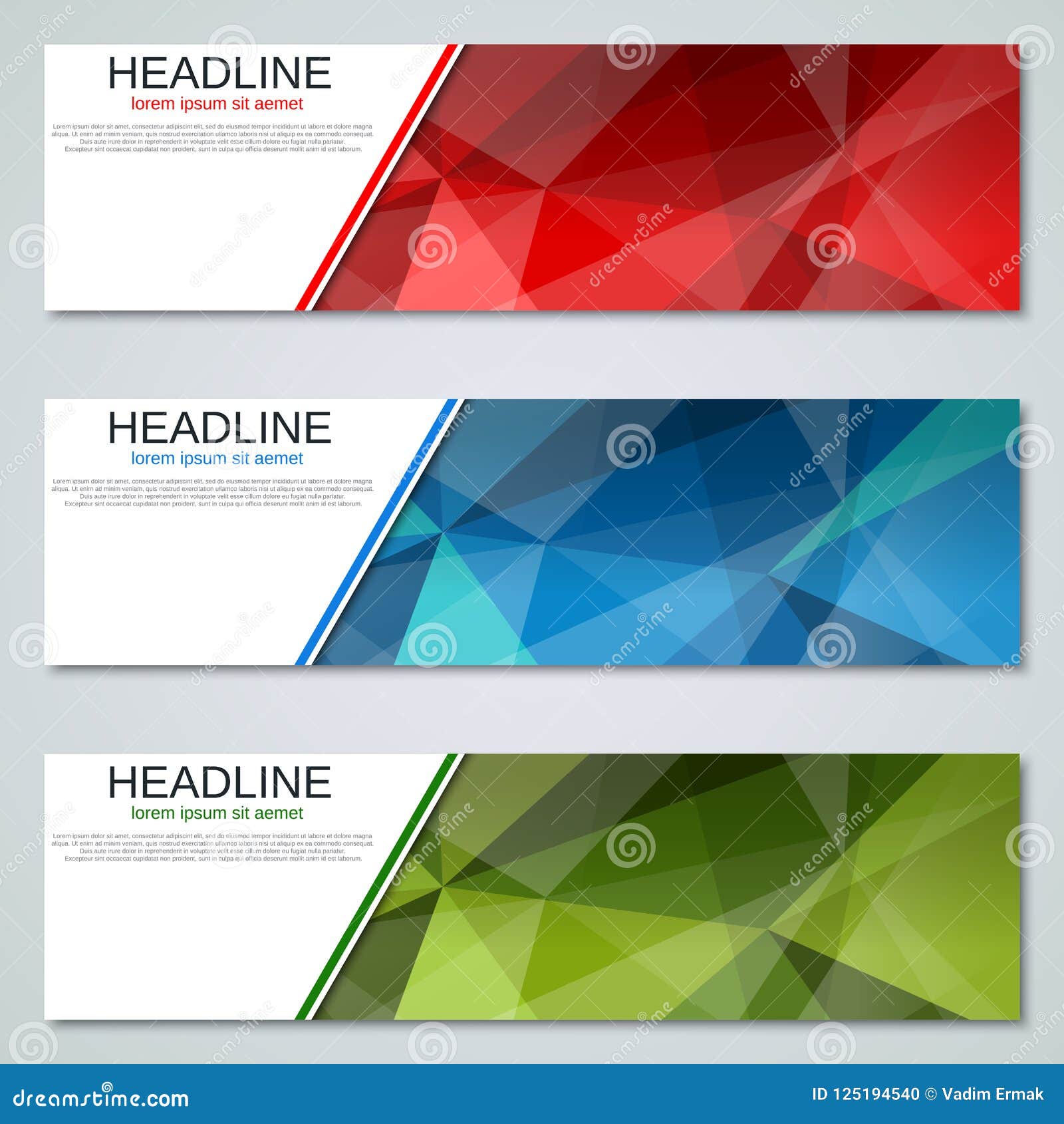 Abstract Triangle Banners Templates Collection Stock Vector ...