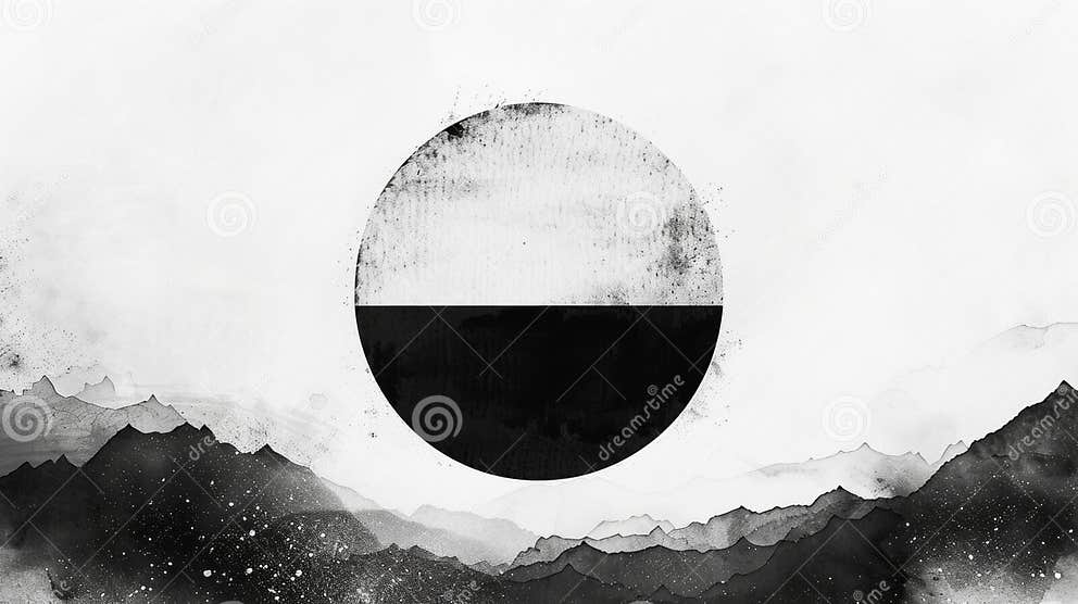 Abstract Triangle with Black Circular Background and Splatter Stock ...