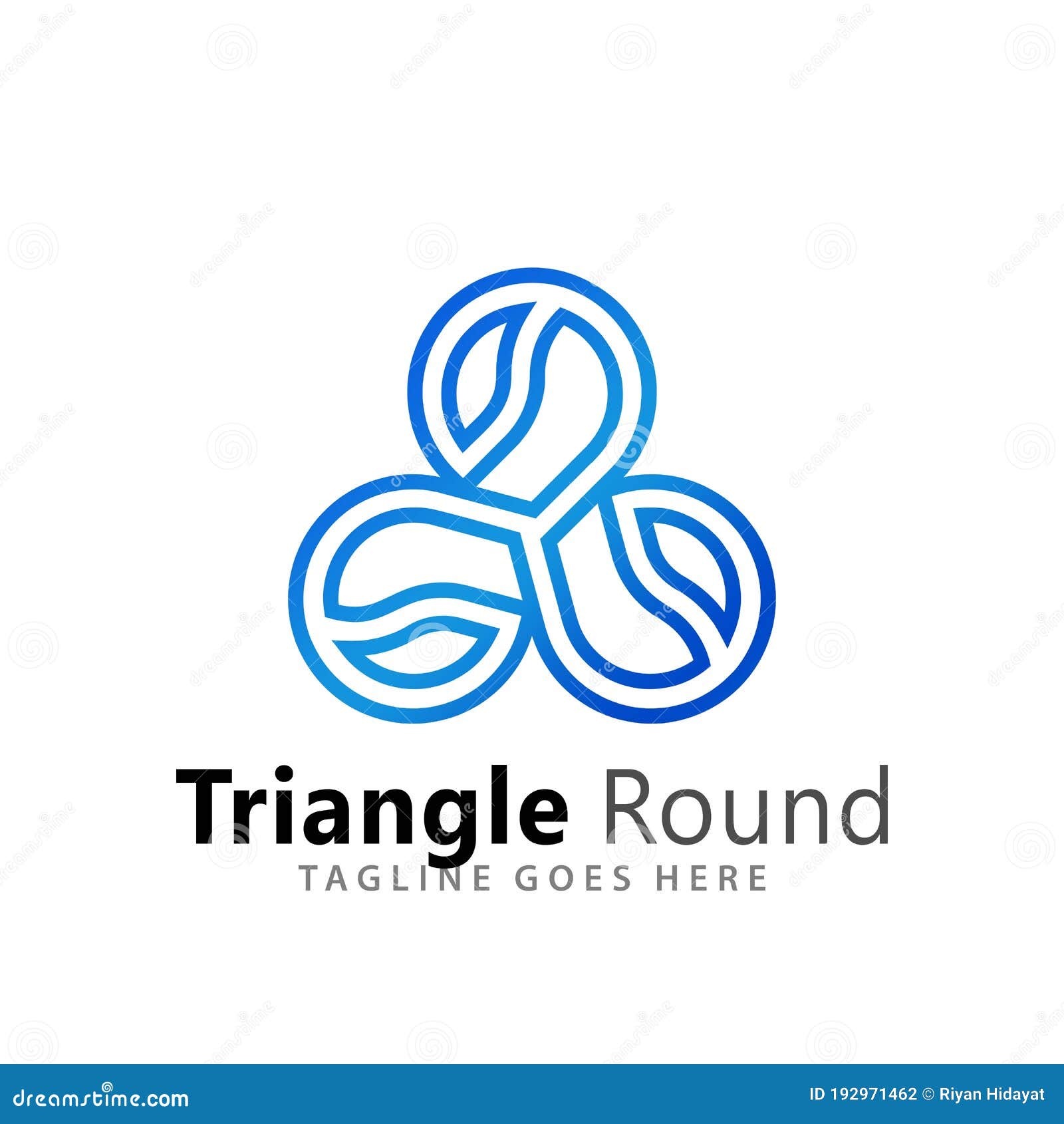 Abstract Triangle Blue Round Logos Design Vector Illustration Template ...