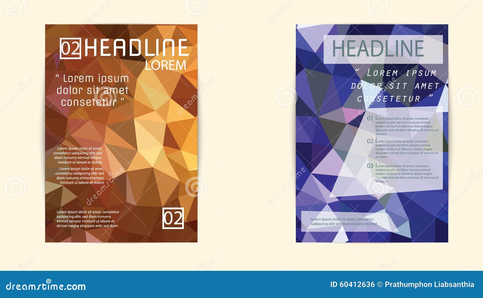 Abstract Triangle Brochure Flyer Design Layout Template in A4 Stock ...