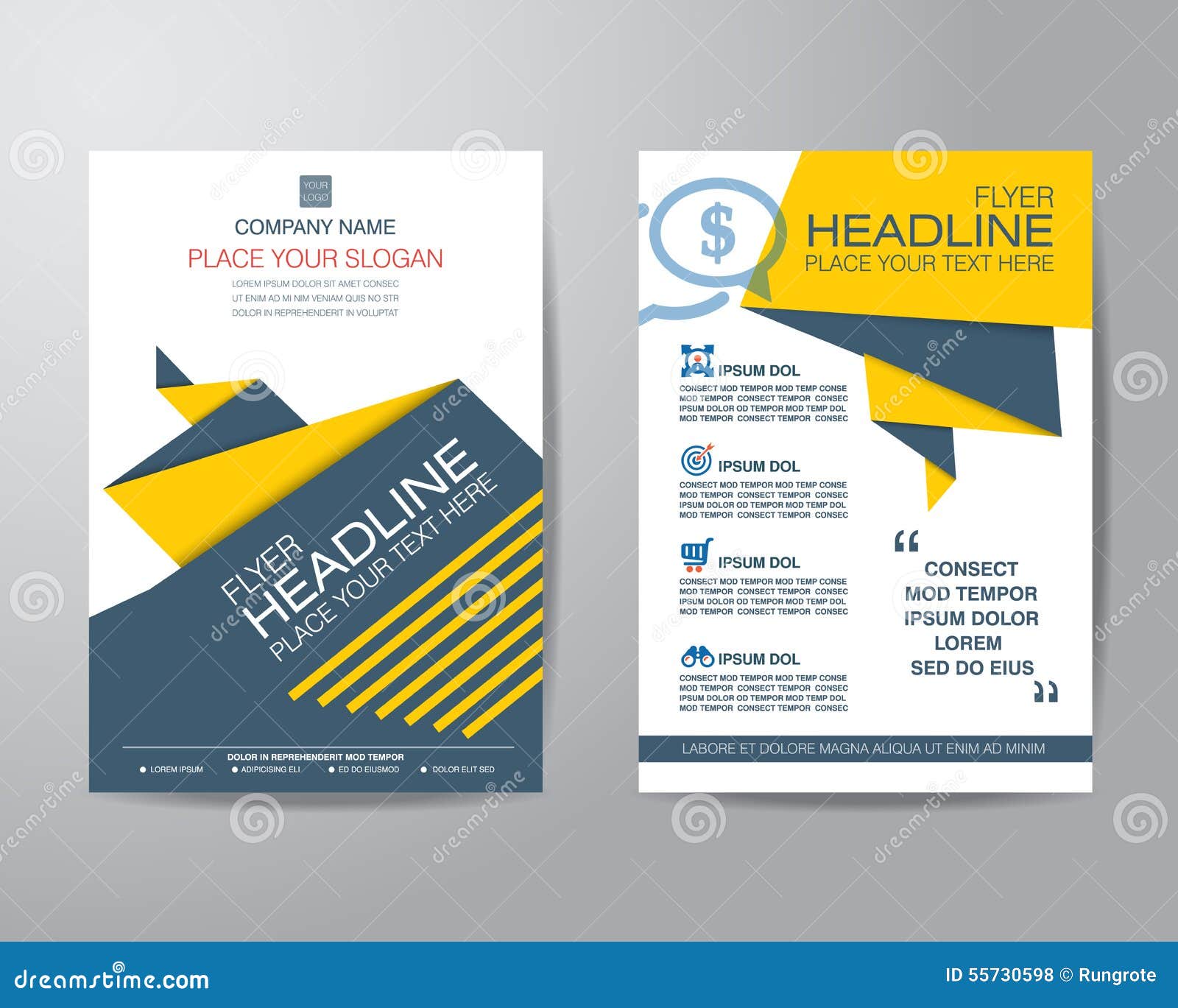 Abstract Triangle Brochure Flyer Design Layout Template in A4 Si Stock ...