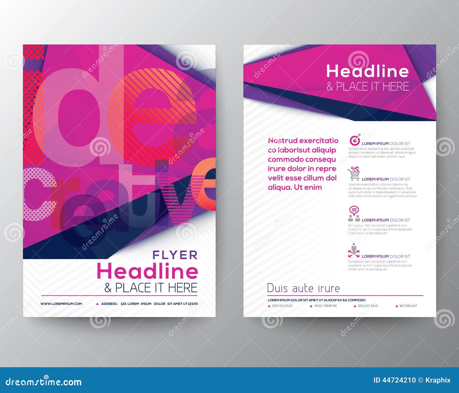 Abstract Triangle Brochure Flyer Design Layout Template Stock Vector ...