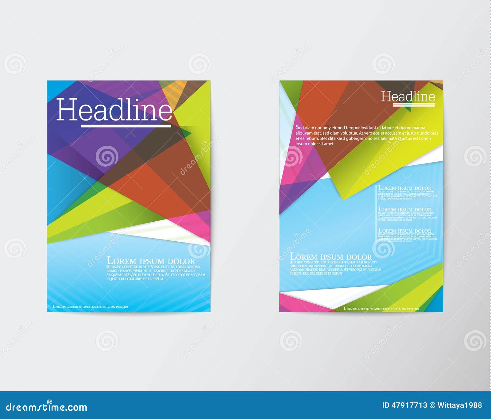 Abstract Triangle Brochure Flyer Design in A4 Size Stock Vector ...