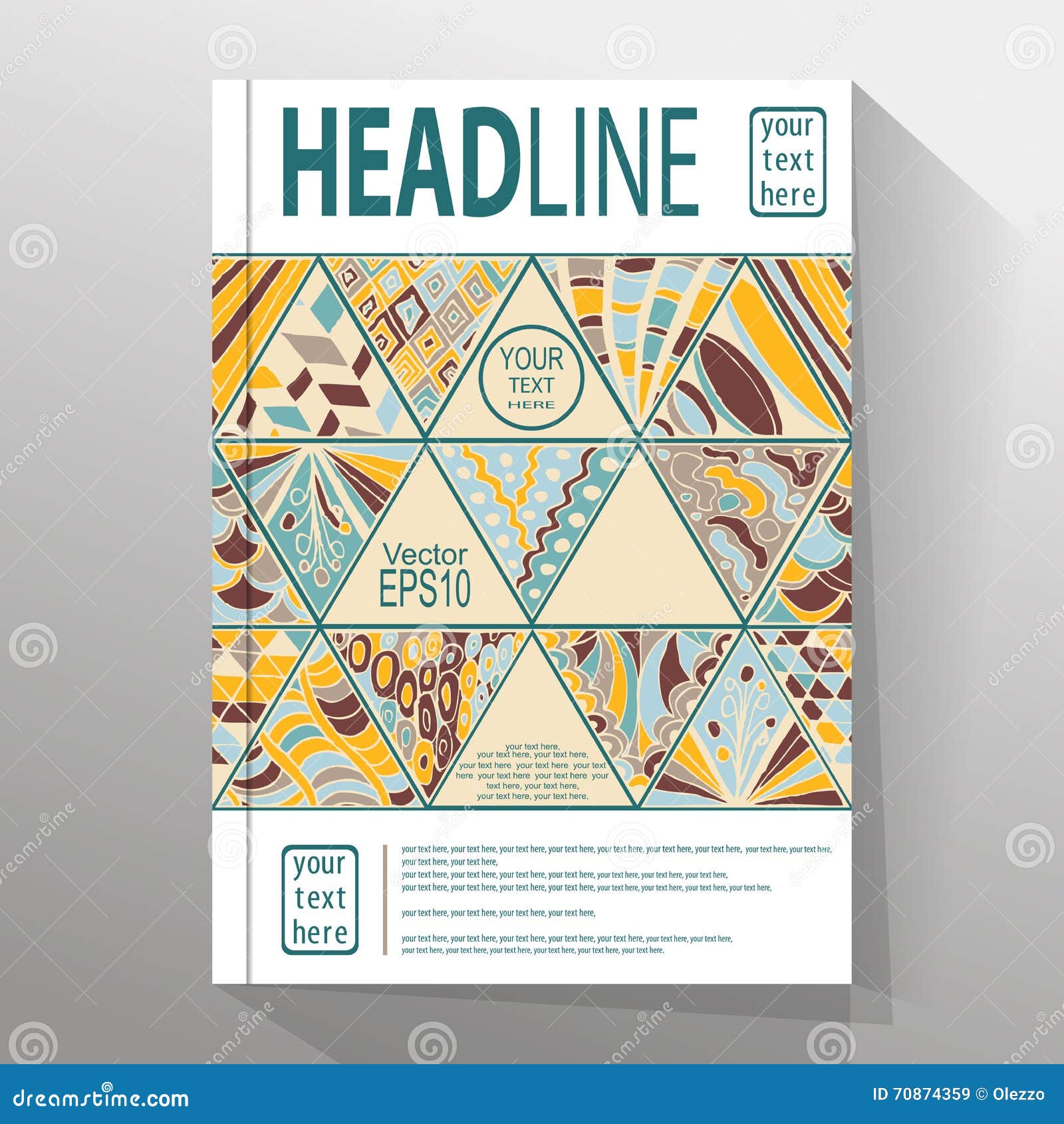 Abstract Triangle Brochure Flyer Design. Stock Vector - Illustration of ...