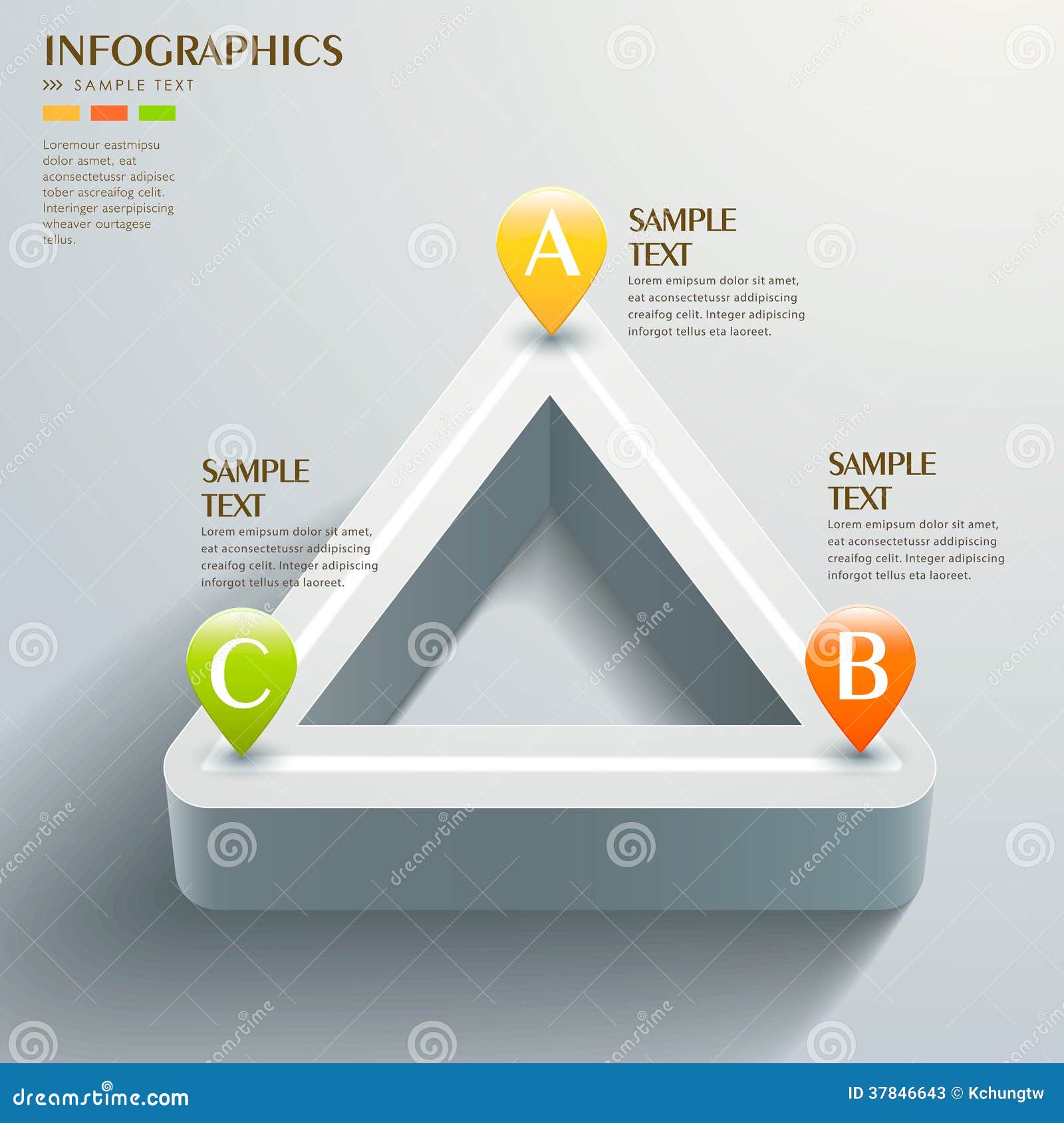 Abstract Triangle Chart Infographics Stock Vector - Illustration of ...