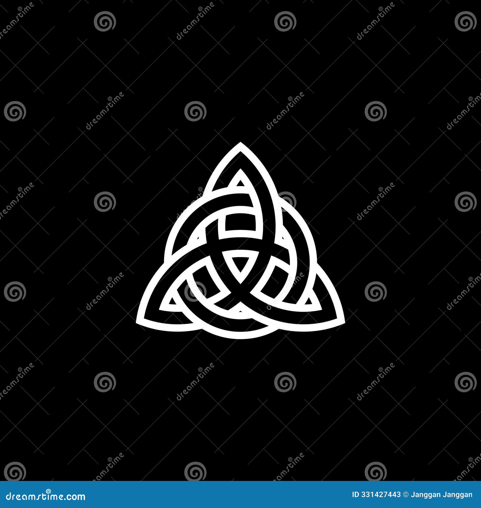Abstract Triquetra or Trinity Circle Line Logo Vector White Stock ...
