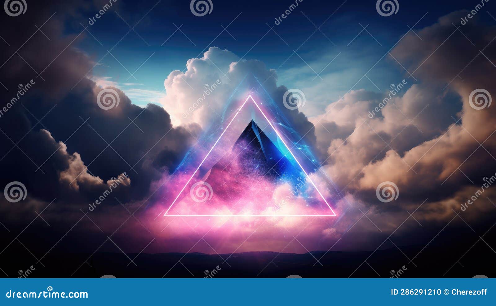 Abstract Triangle in the Clouds Stock Illustration - Illustration of ...