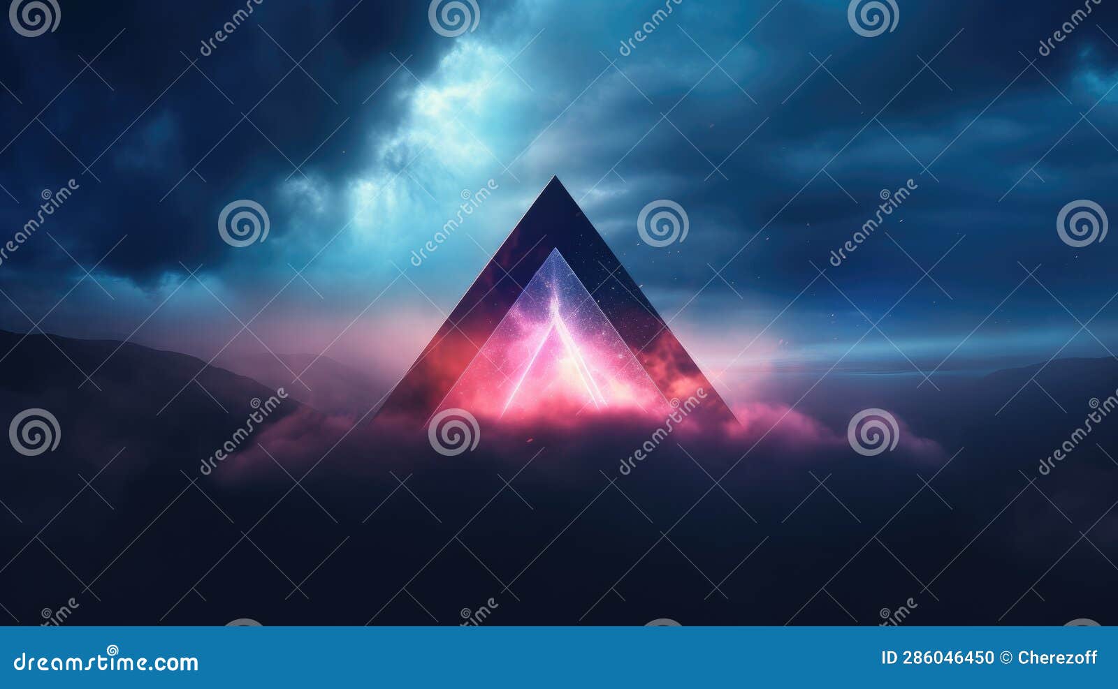 Abstract Triangle in the Clouds Stock Illustration - Illustration of ...